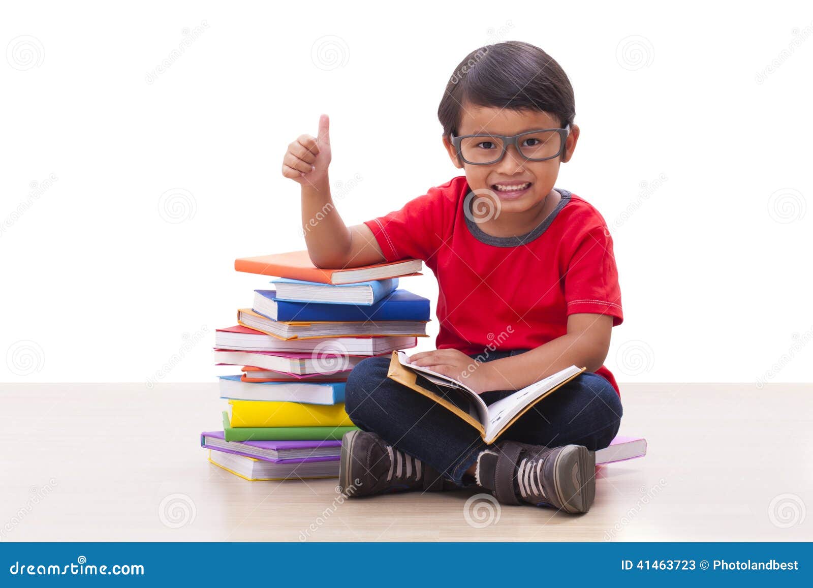 Cute boy reading a book stock image. Image of human, confident - 41463723