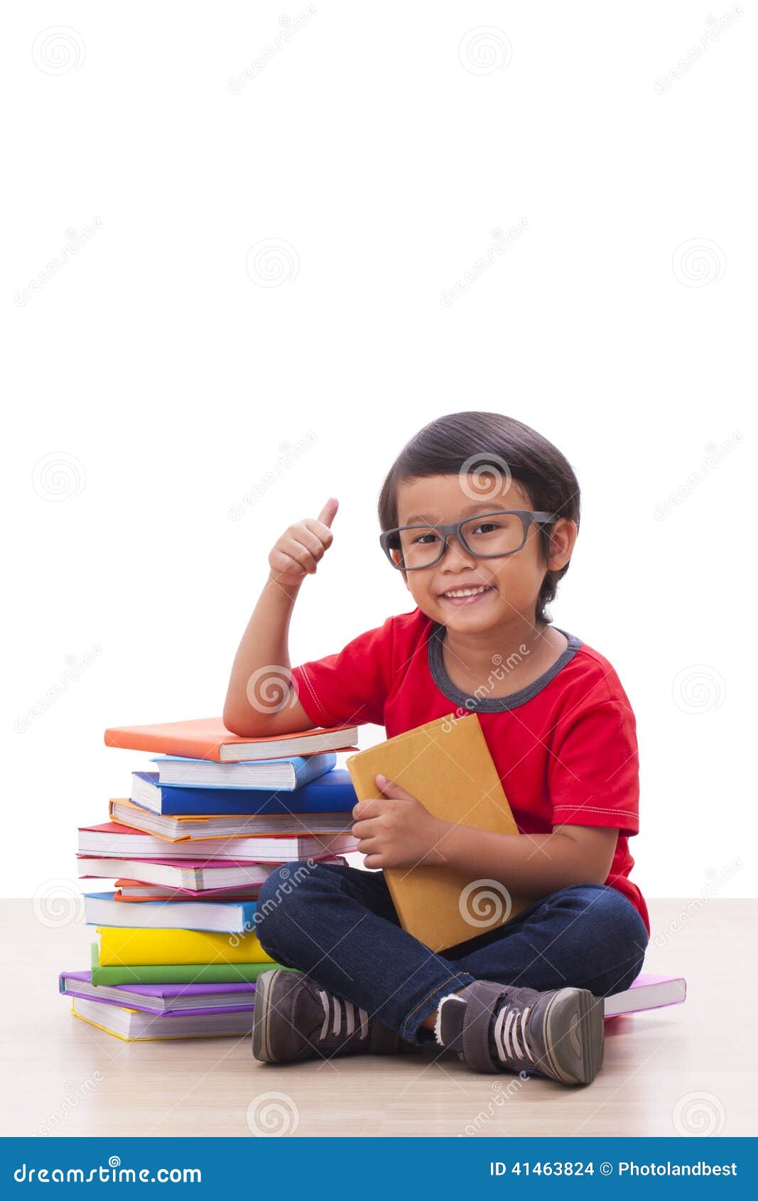 Cute boy reading a book stock photo. Image of isolated - 41463824
