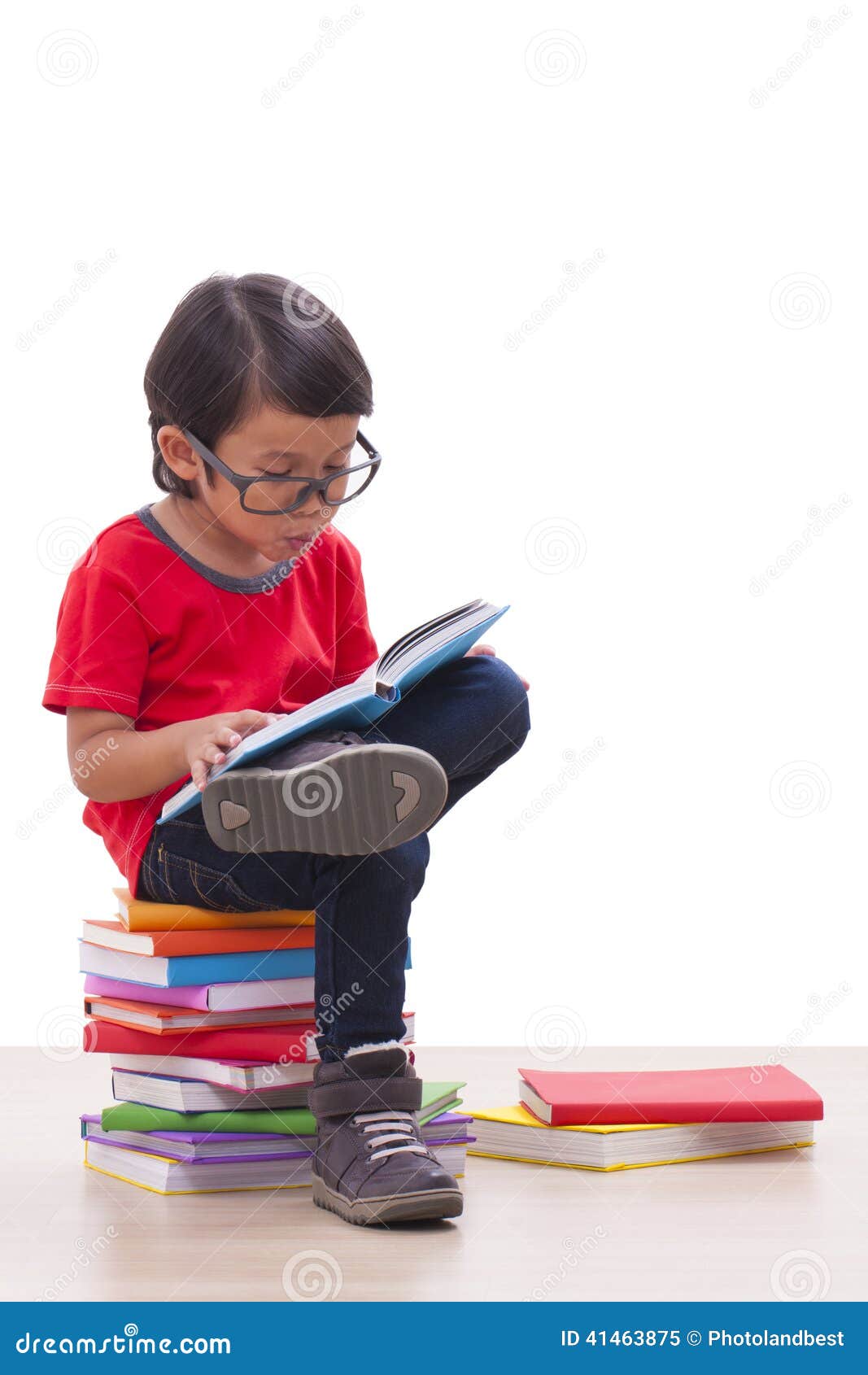 Cute boy reading stock image. Image of literature, education - 41463875
