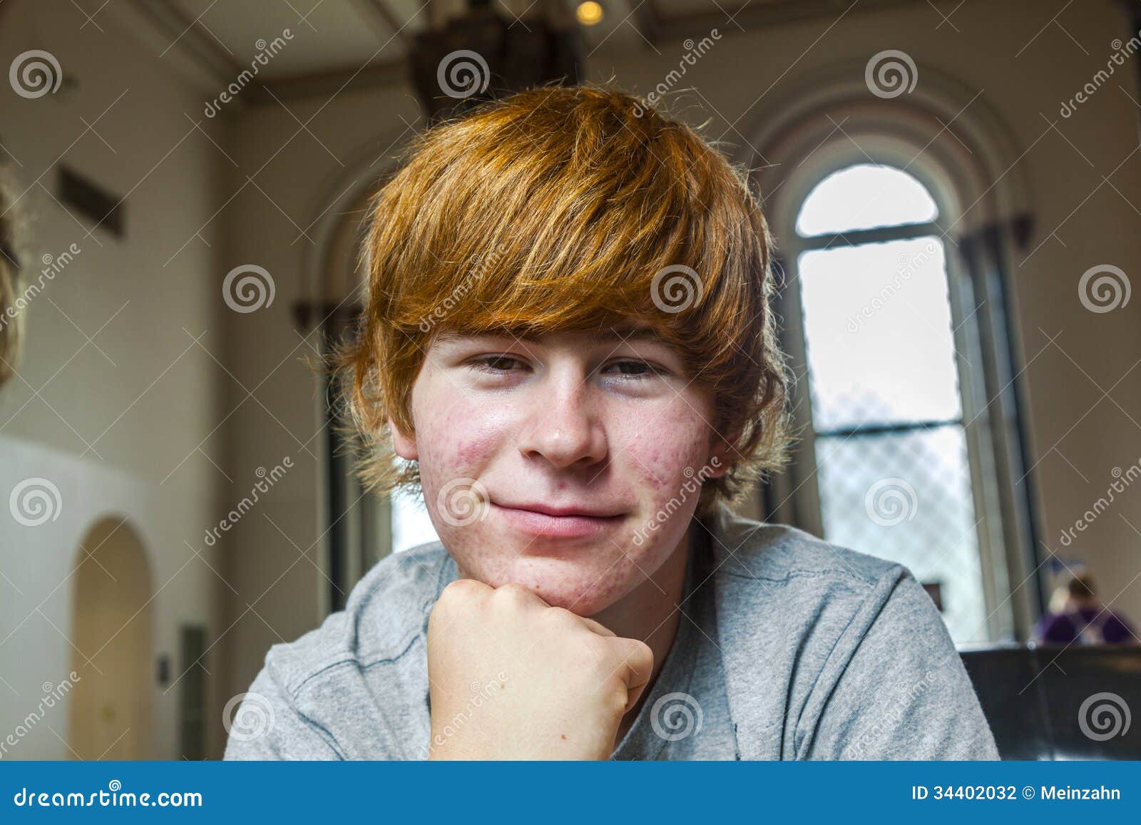 Cute boy with red hair stock photo. Image of children - 34402032