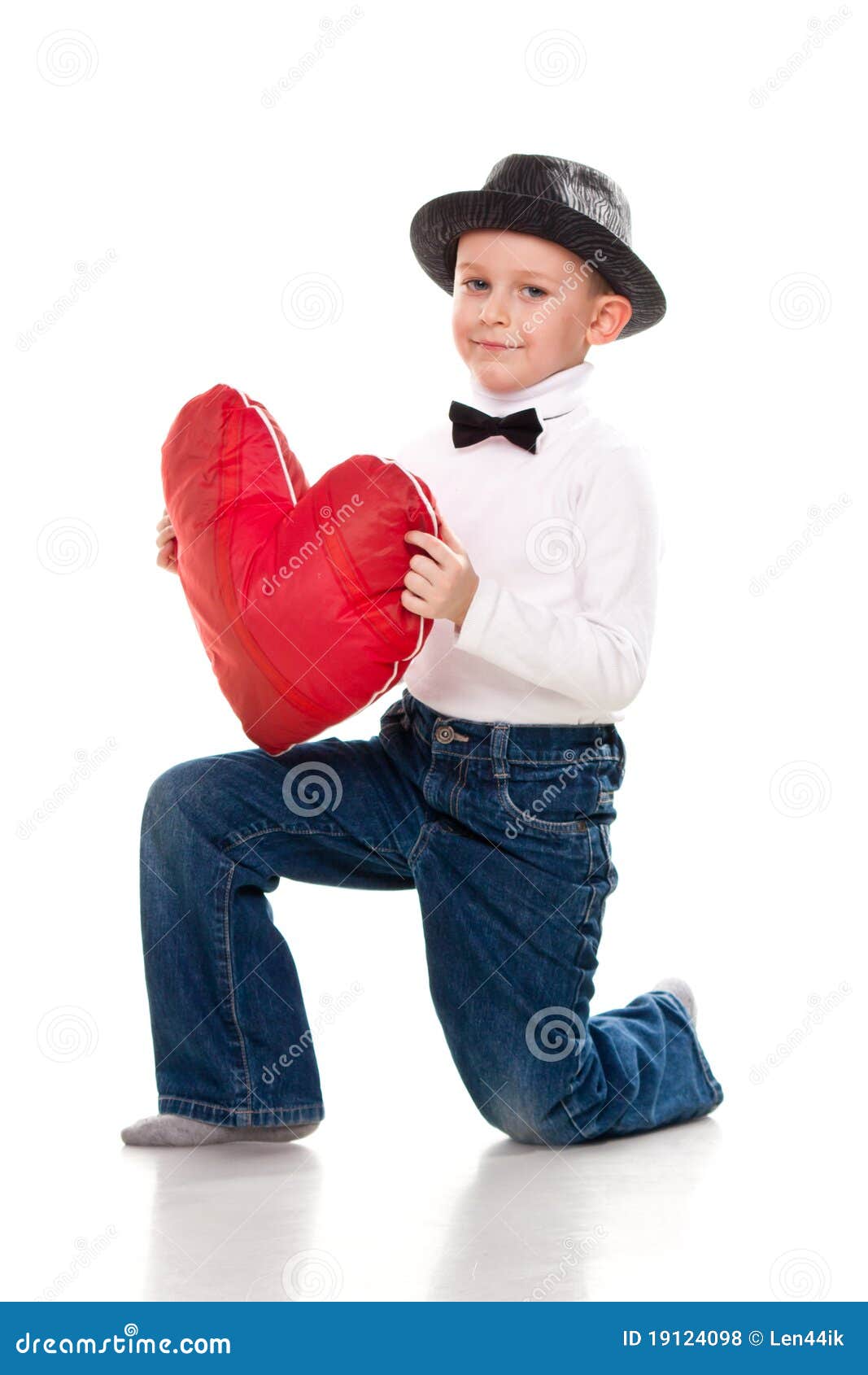 Cute boy with red heart stock photo. Image of romantic - 19124098