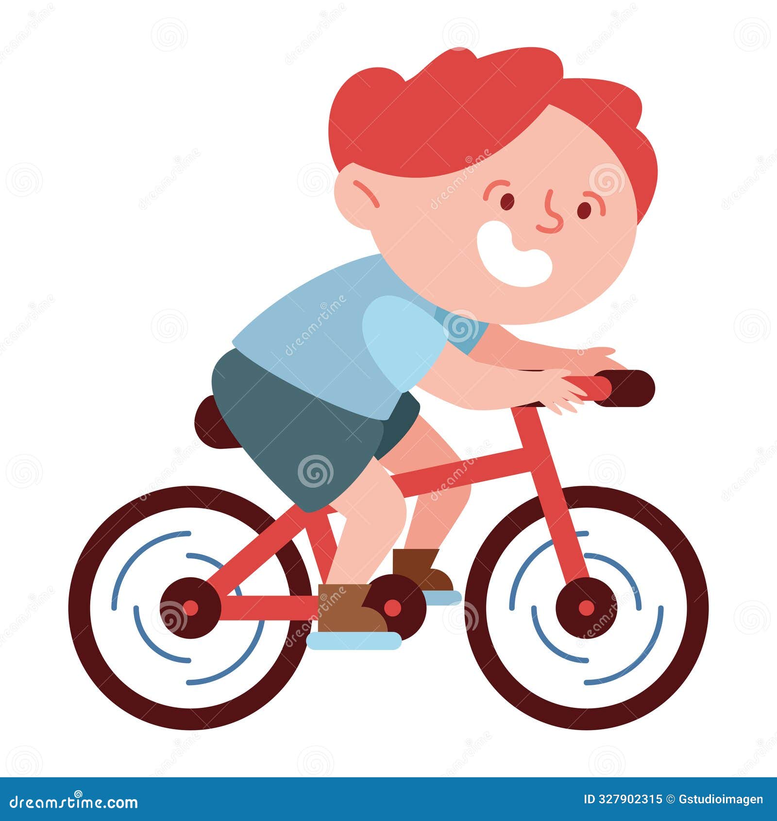 Cute boy ride bike stock illustration. Illustration of kids - 327902315