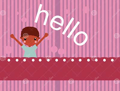 Cute boy say hello stock vector. Illustration of yellow - 11269455