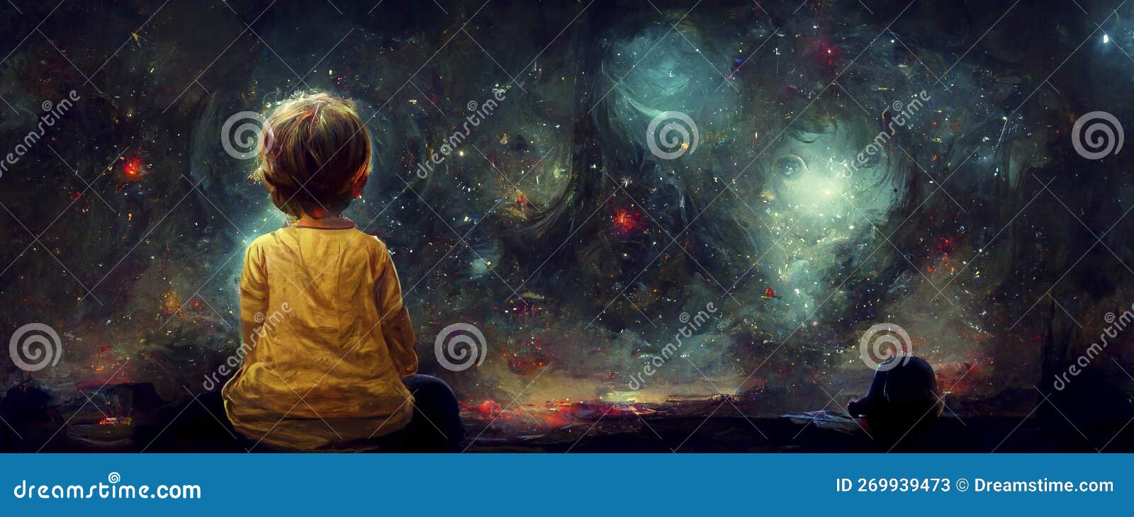 Cute Boy of School Age Exploring Space System. Ai Generated. Stock ... Cute Boy of School Age Exploring Space System. Ai Generated. Stock ...