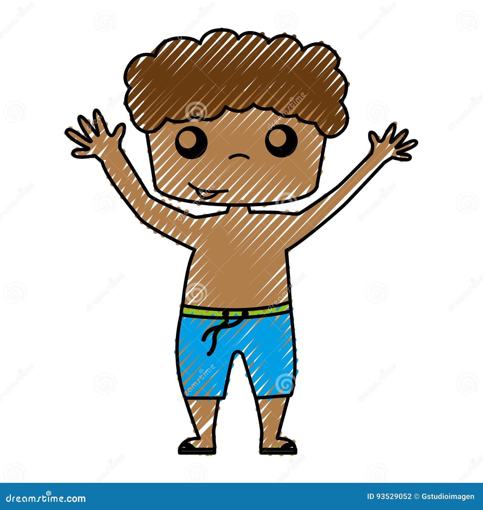 Cute Boy Shirtless Drawing Icon Cartoon Vector | CartoonDealer.com ...