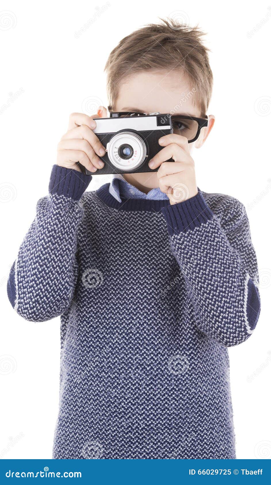 Cute Boy Shoot with Retro Camera Stock Image - Image of black, infant ...