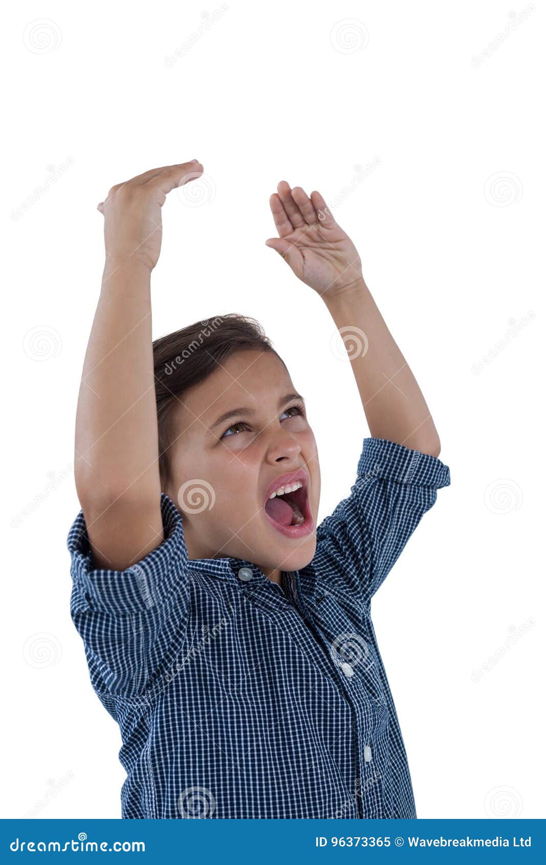 Cute Boy Shouting Against White Background Stock Image - Image of ...