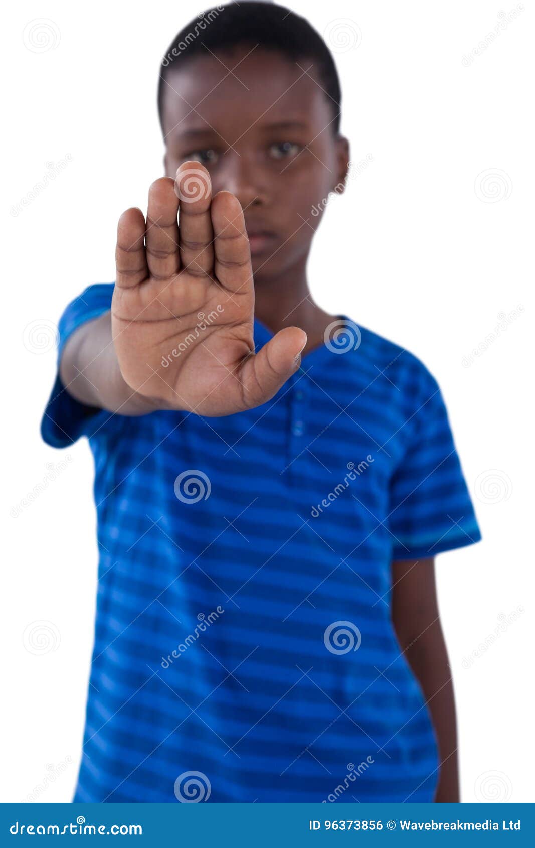 Cute Boy Showing His Hand while Ignoring Stock Photo - Image of ...