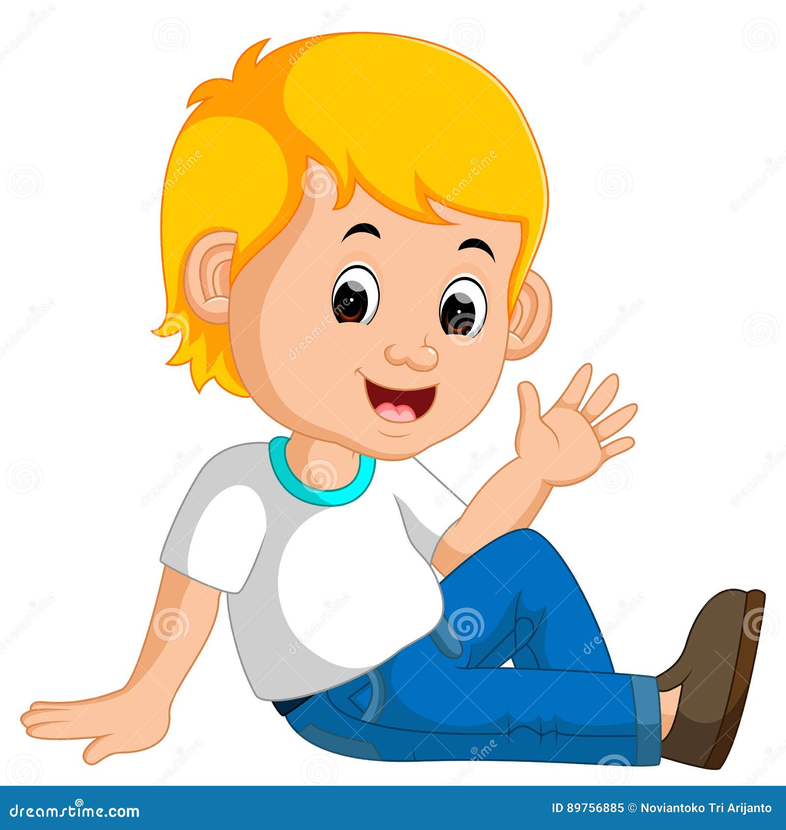 Cute Boy Sitting on the Floor Stock Vector - Illustration of boys ...