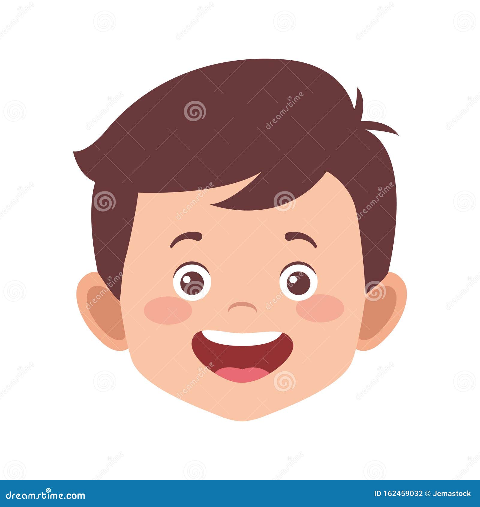 Cute Boy Smiling Icon, Flat Design Stock Vector - Illustration of young ...