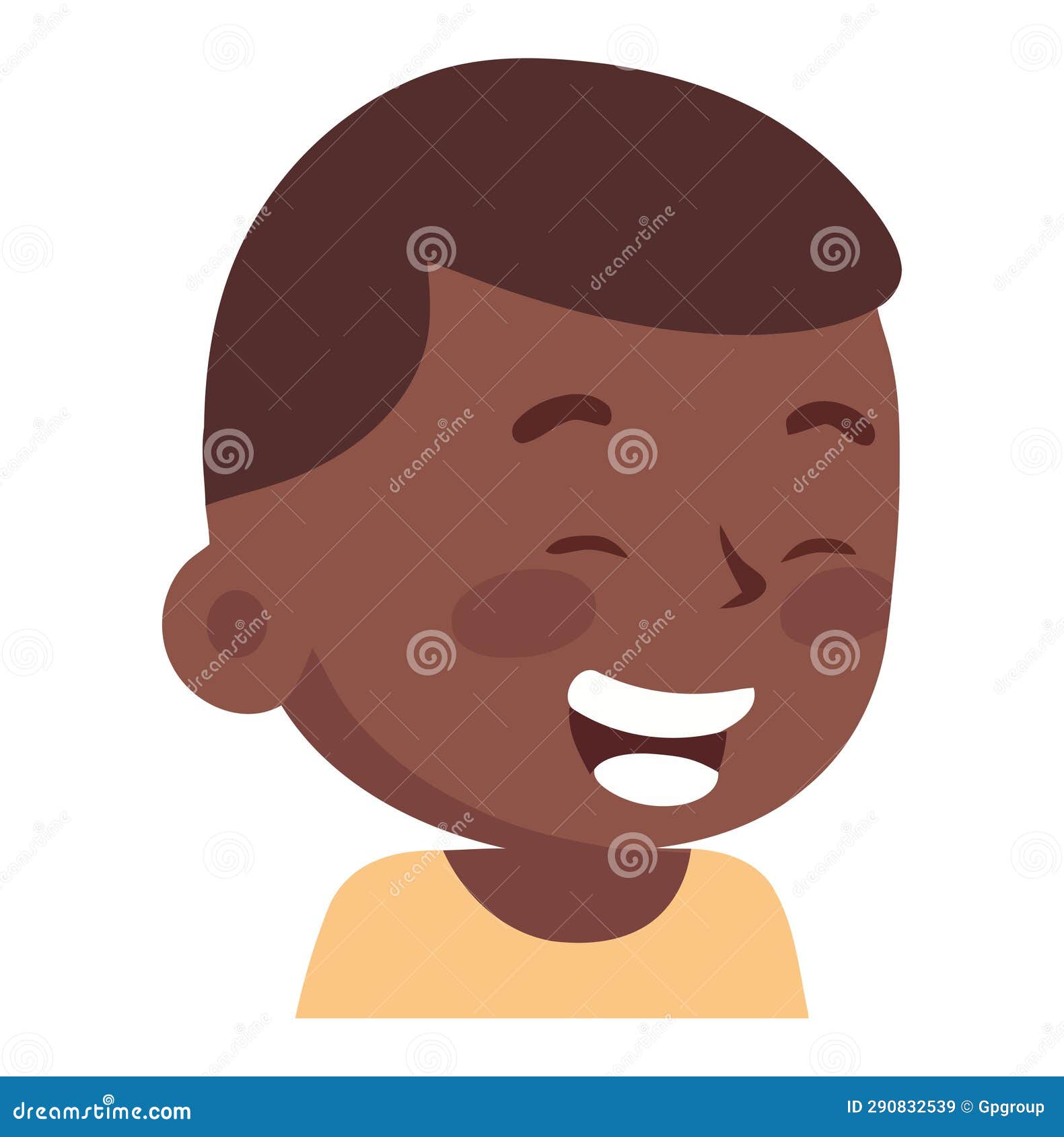 Cute Boy Smiling with Joy and Happiness Stock Vector - Illustration of ...