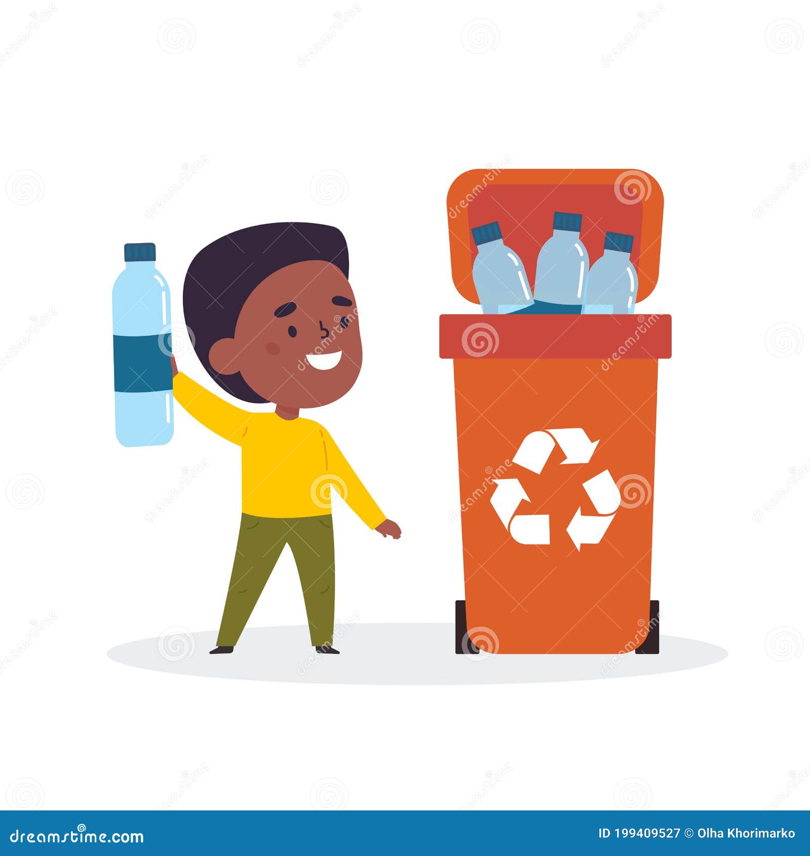 Cow Sorting Trash, Garbage Recycling Campaign Mascot, Funny Cartoon ...