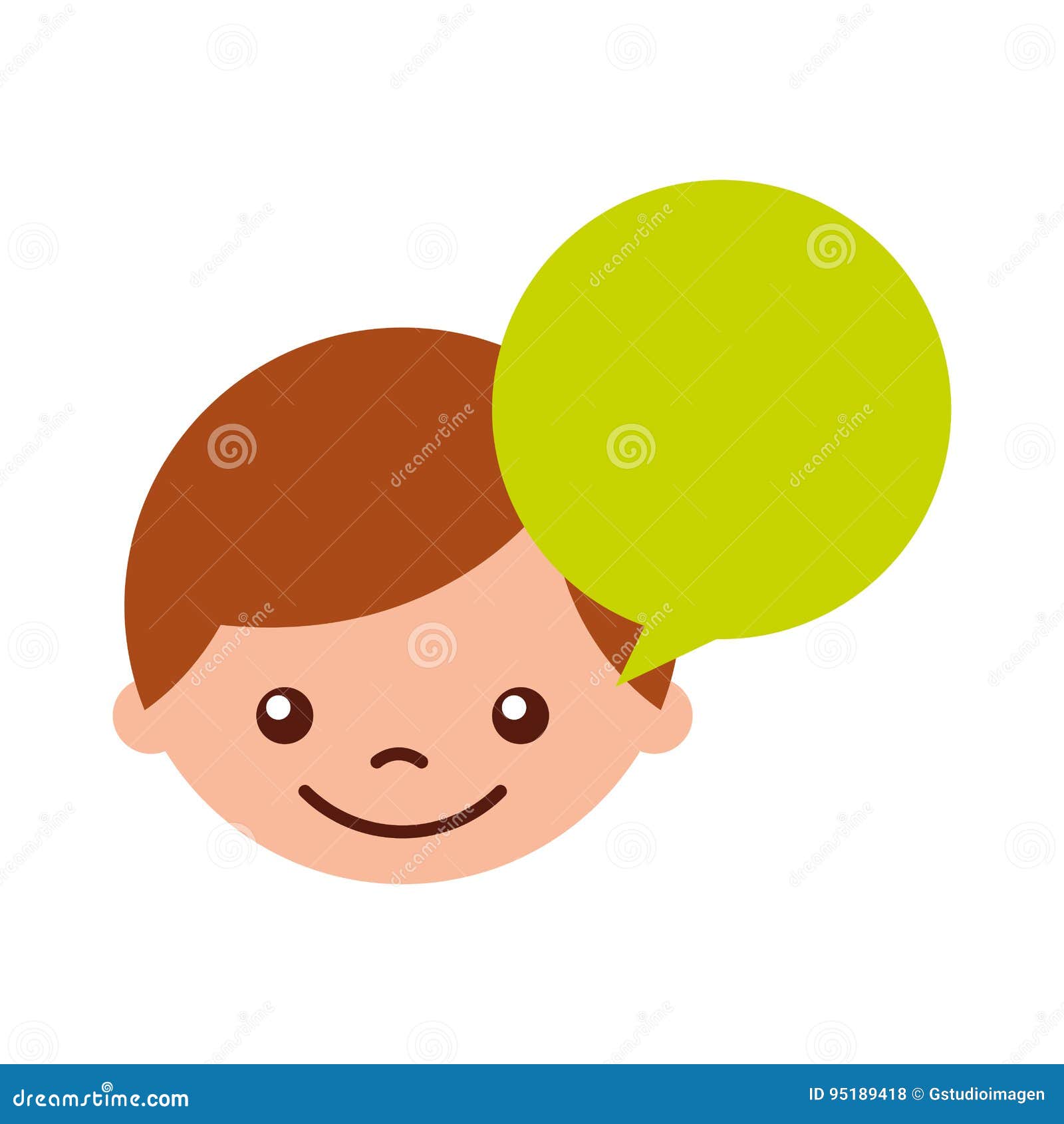 Cute Boy with Speech Bubble Character Stock Vector - Illustration of ...