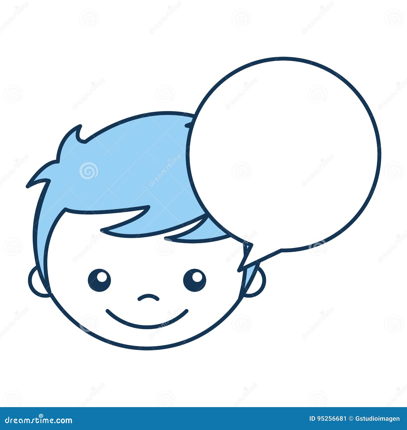 Cute Boy with Speech Bubble Character Stock Vector - Illustration of ...