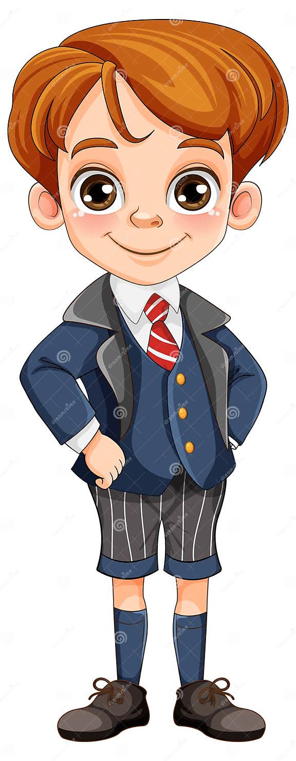 Cute Boy Student in School Uniform Stock Vector - Illustration of pupil ...
