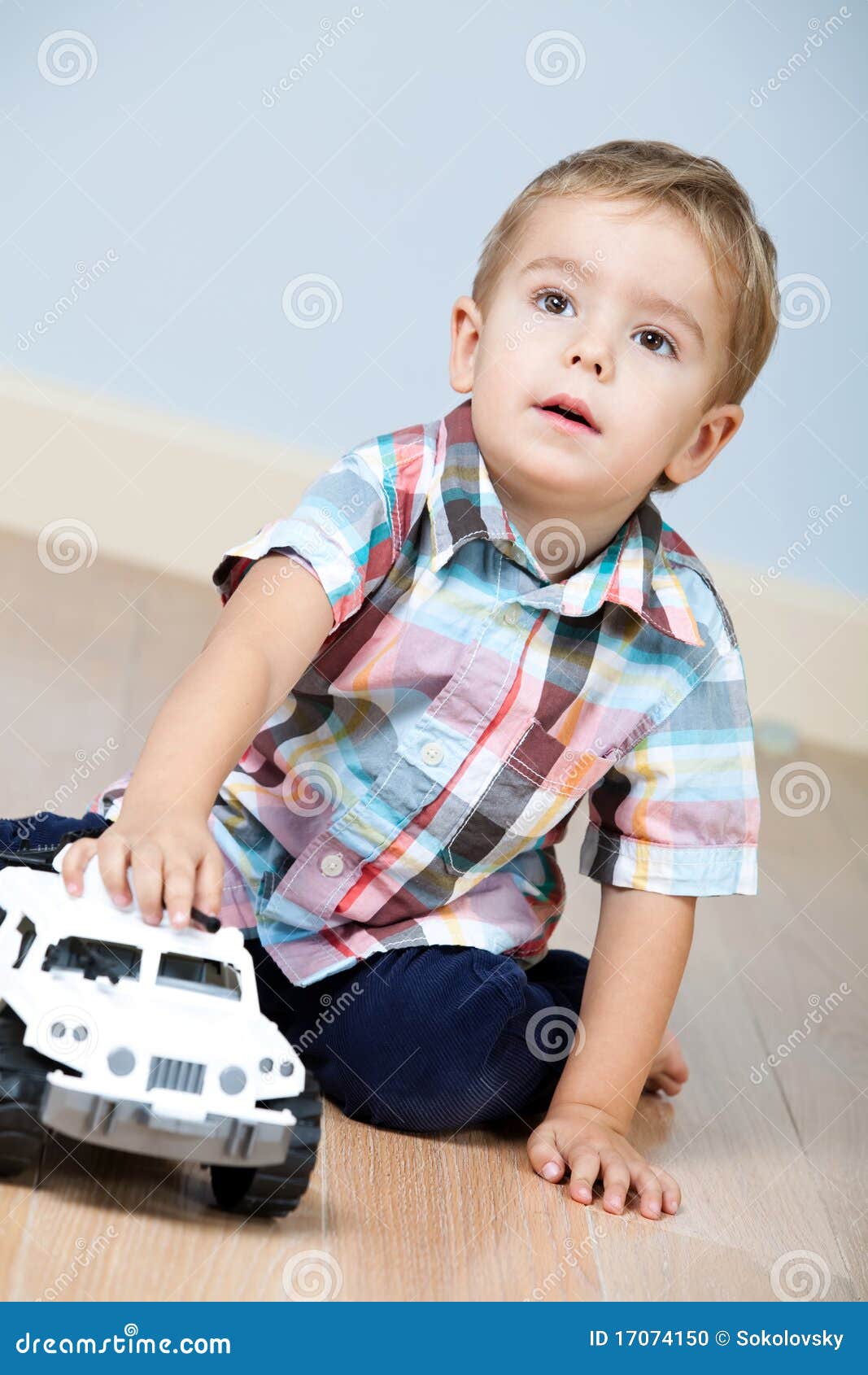 Cute boy with toy car stock photo. Image of trendy, blond - 17074150