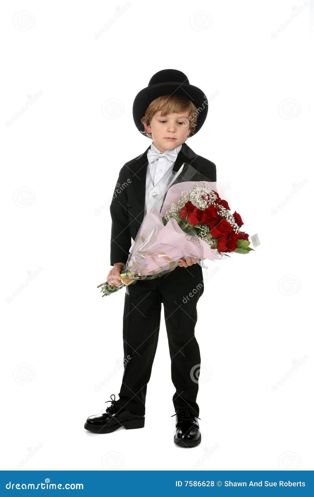 Cute Boy in Tuxedo and Top Hat Stock Photo - Image of style, young: 7586628