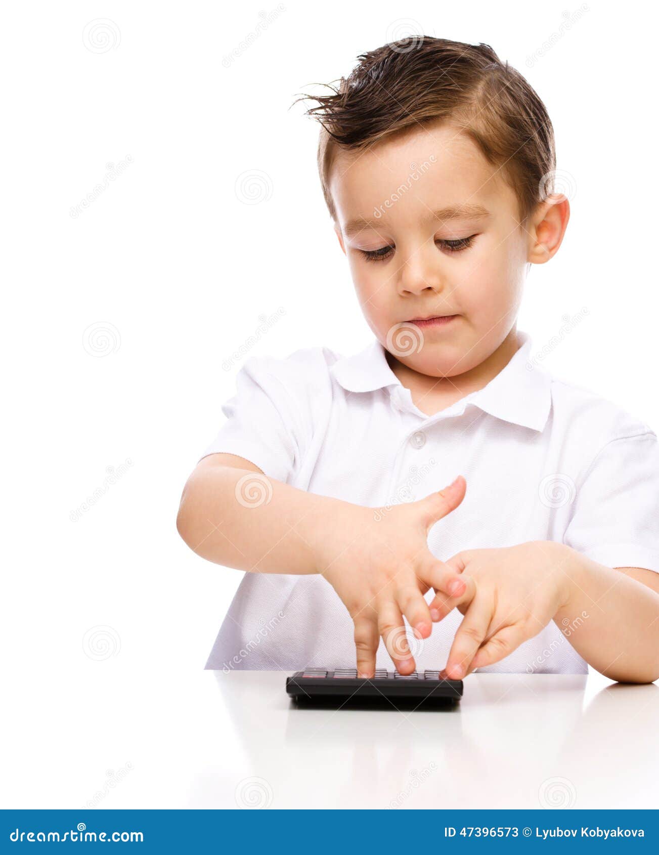 Cute Boy is Using Calculator Stock Image - Image of calculus, beautiful ...