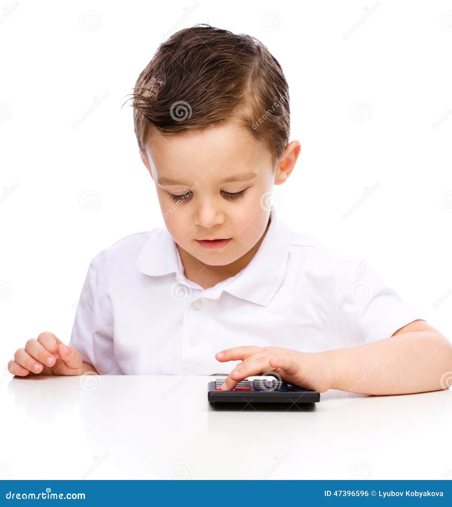 Cute Boy is Using Calculator Stock Photo - Image of cute, classroom ...