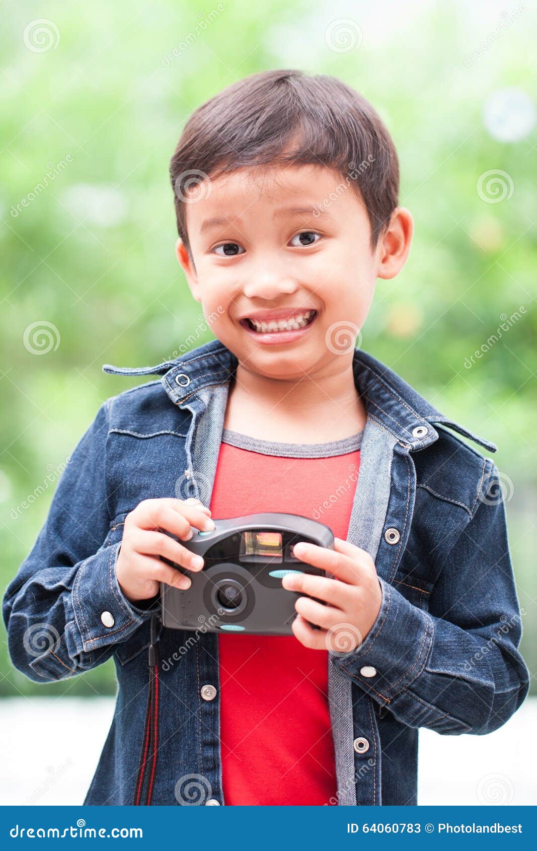 Cute Boy Using Compact Camera. Stock Image - Image of lifestyle ...