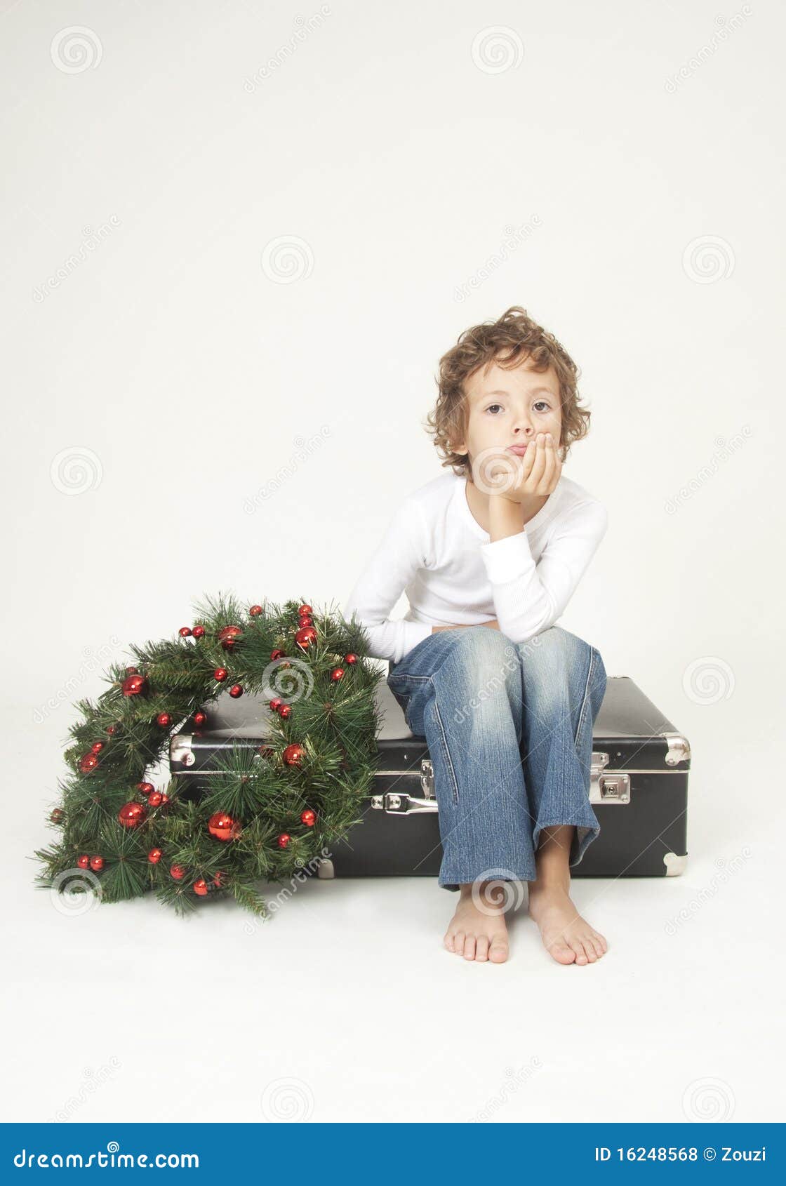 Cute Boy Waiting for Christmas Stock Photo - Image of happiness ...