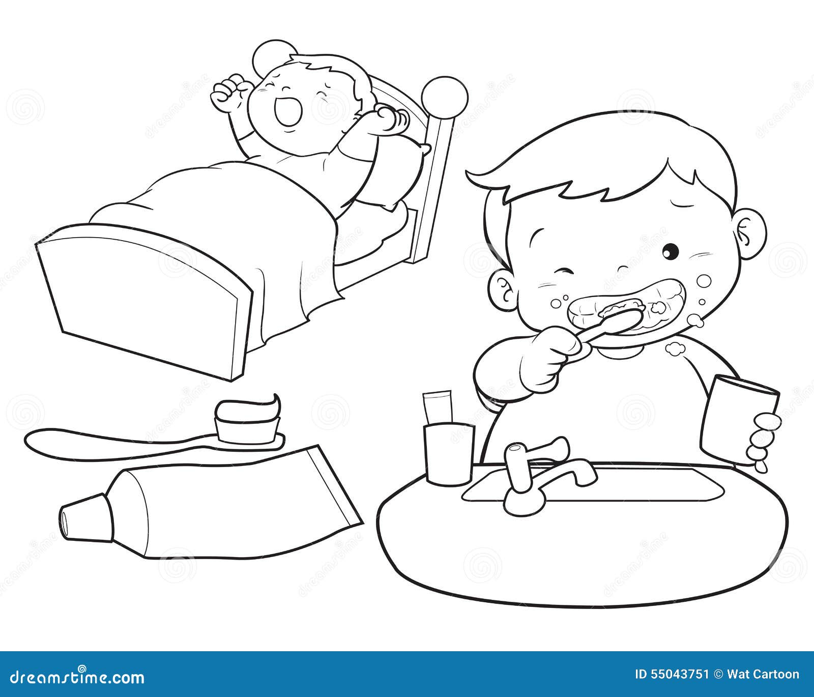 Waking Up Colouring Pages Sketch Coloring Page