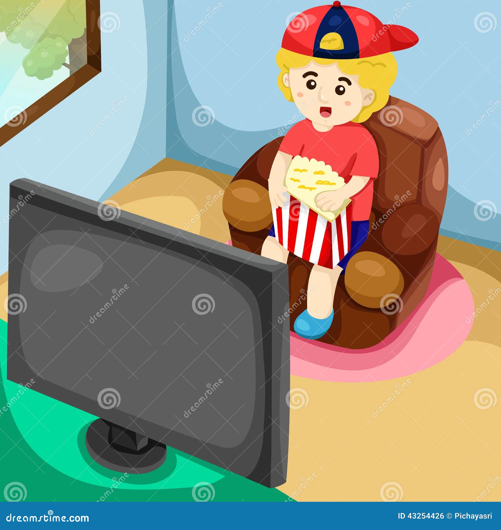 Boy Watching Tv Stock Illustrations – 547 Boy Watching Tv Stock ...