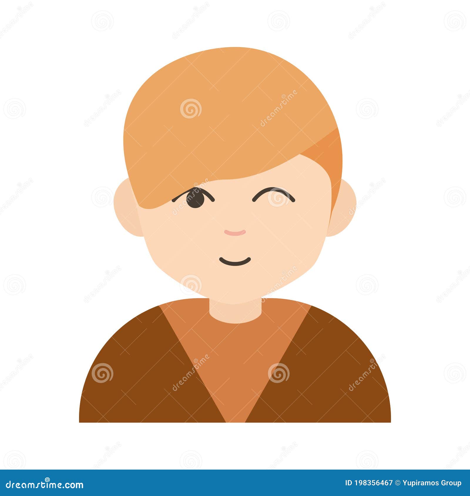 Cute Boy Wink Expression Cartoon Character Flat Icon Stock Vector ...