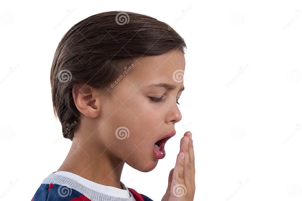 Cute boy yawning stock image. Image of gesture, leisure - 96373379