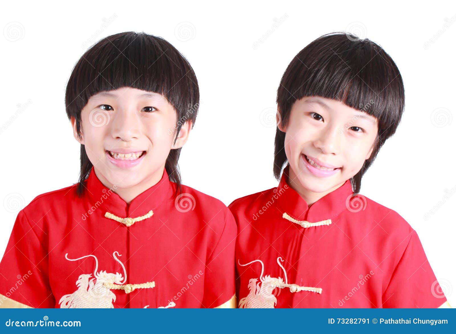 Cute Boys Wearing Red Chinese Suit Stock Image - Image of ethnic ...