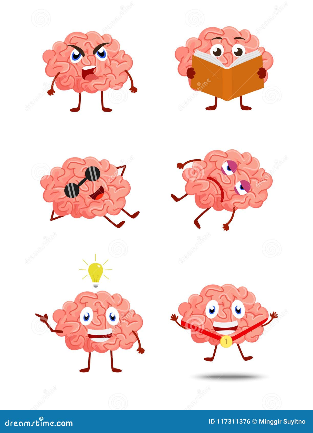 Cute Brain Cartoon | CartoonDealer.com #93593621