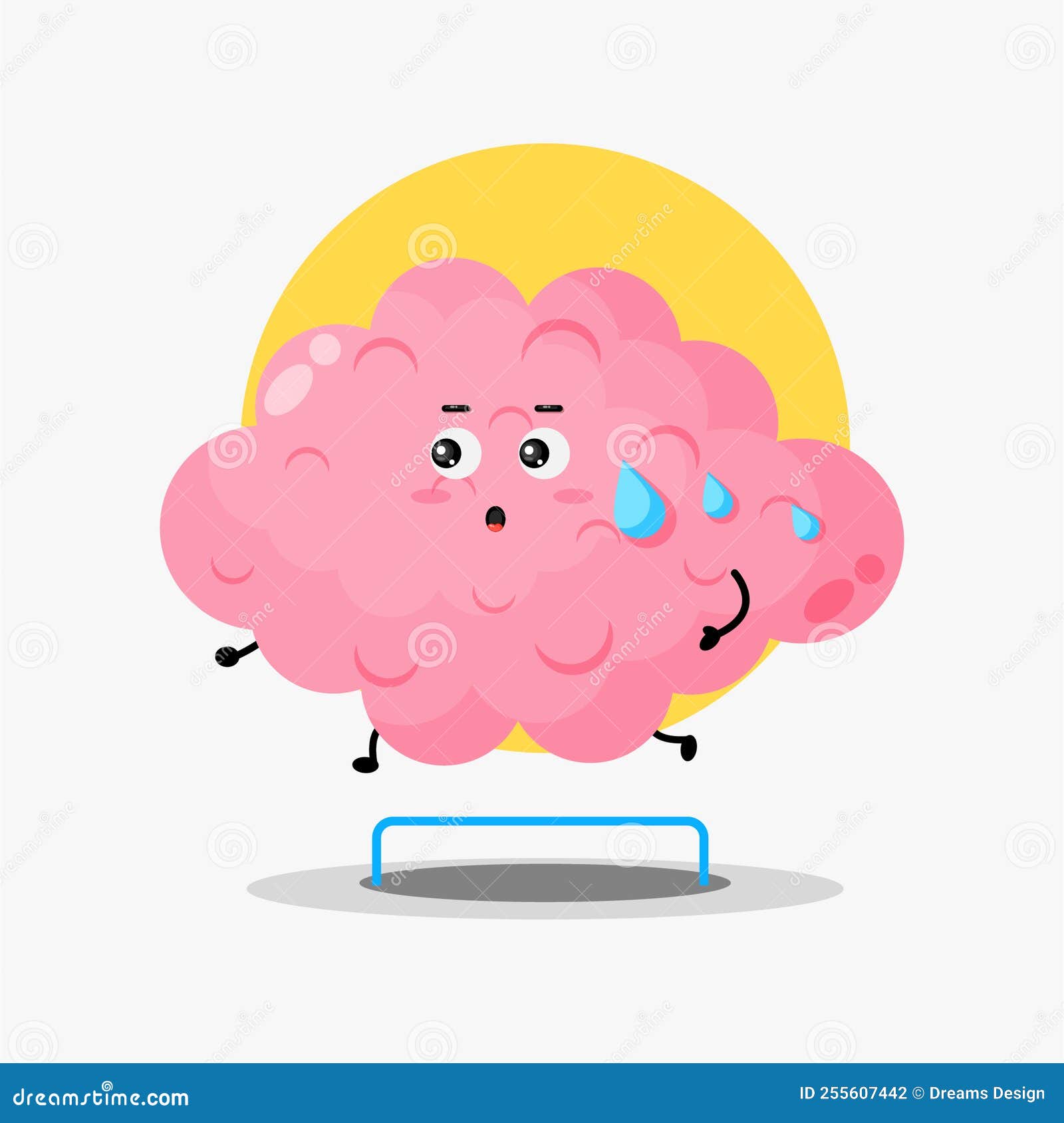 Cute Brain Character Running Competition Stock Vector - Illustration of ...
