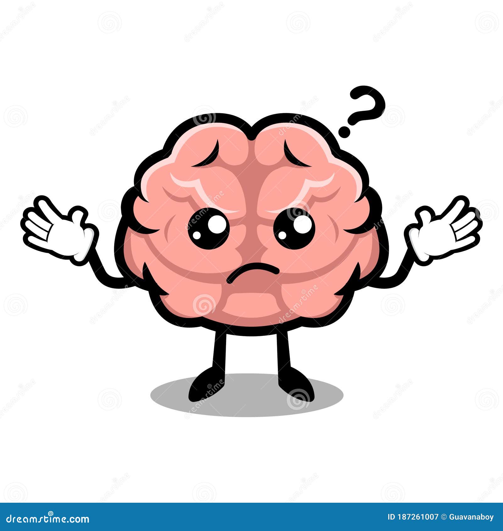 Cute Brain Mascot Design Illustration Stock Vector - Illustration of ...