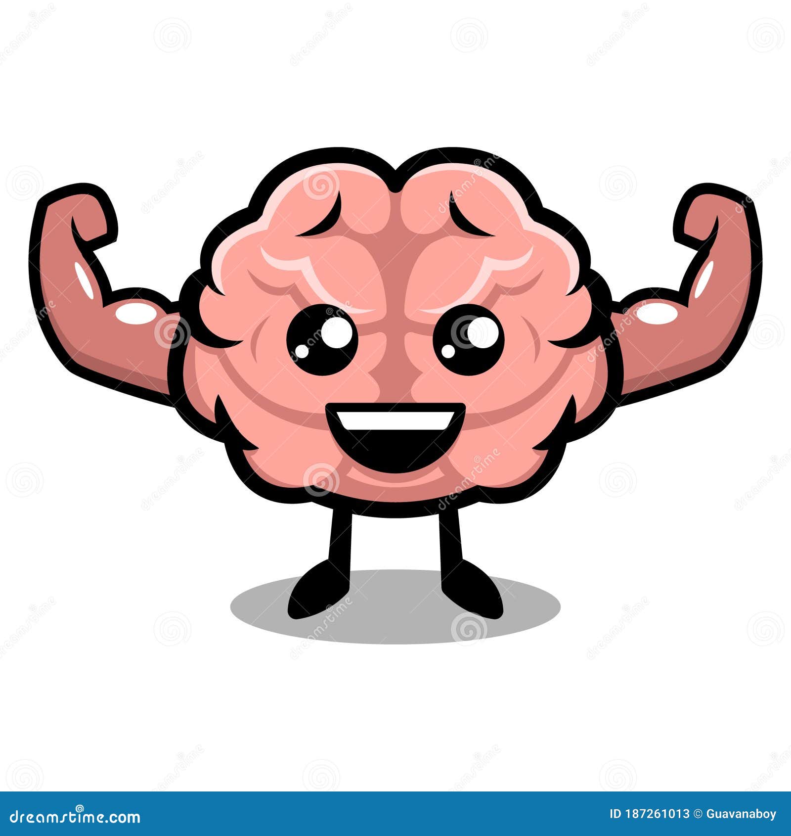 Cute Brain Mascot Design Illustration Stock Vector - Illustration of ...