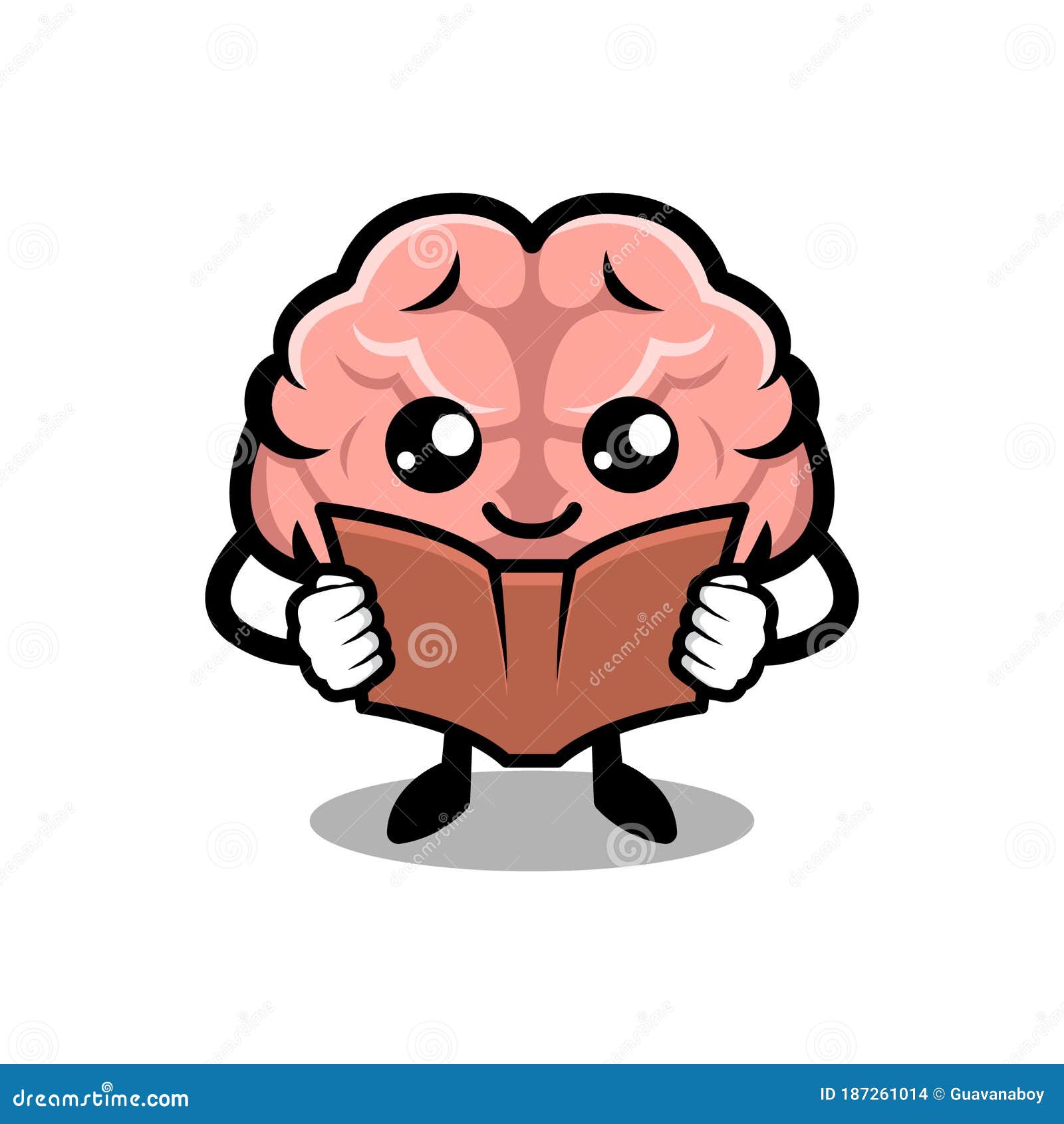 Cute Brain Mascot Design Illustration Stock Vector - Illustration of ...