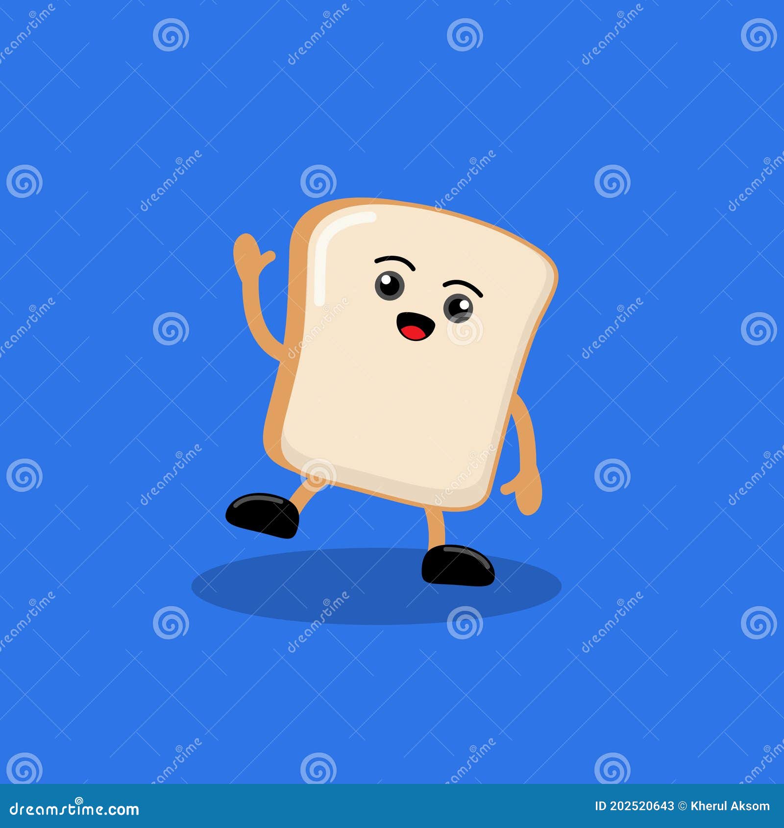 Cute Bread Character Concept Vector Food Mascot Illustration Design
