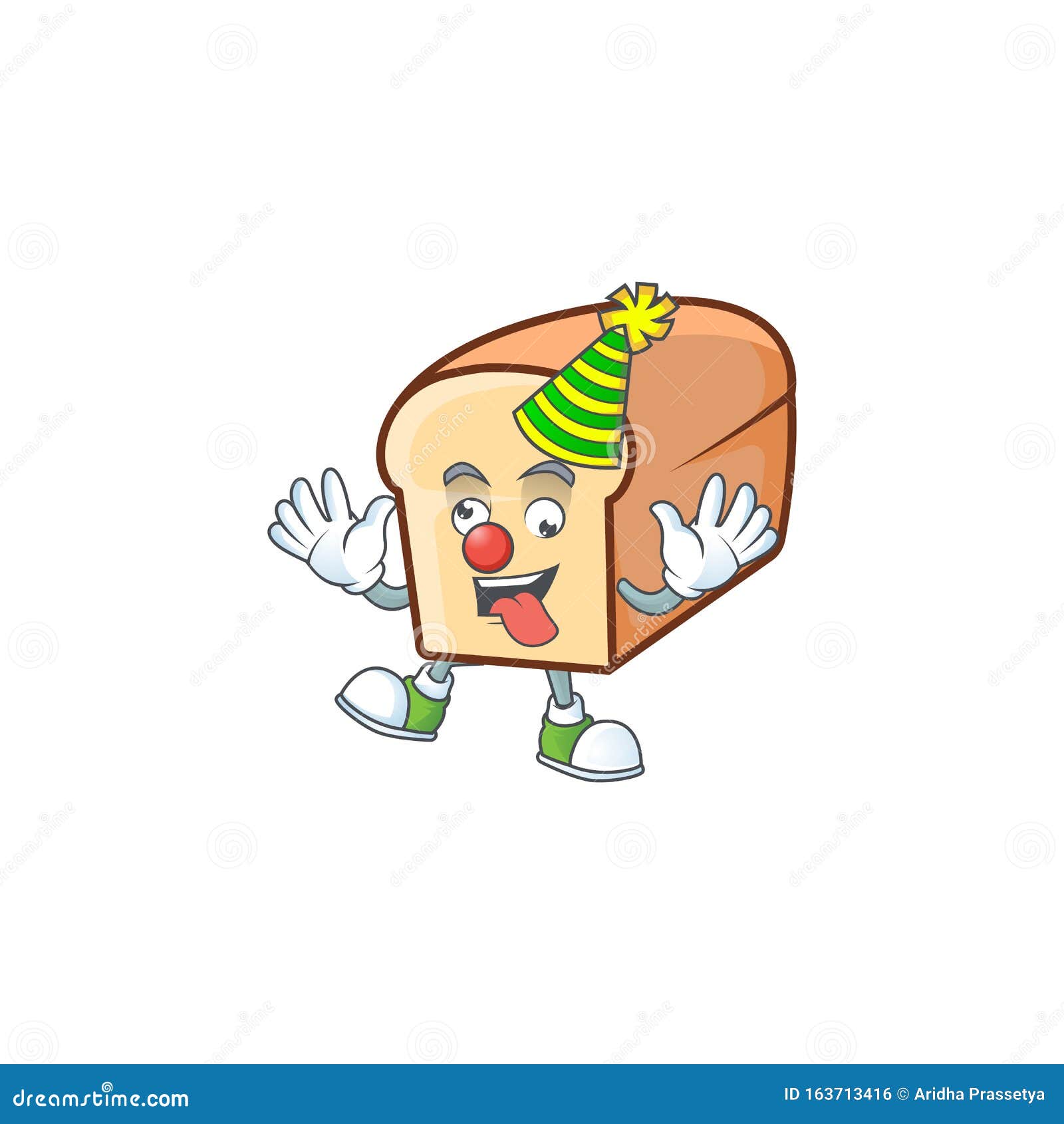 Cute Bread Isolated of Cartoon Character Clown. Stock Vector ...
