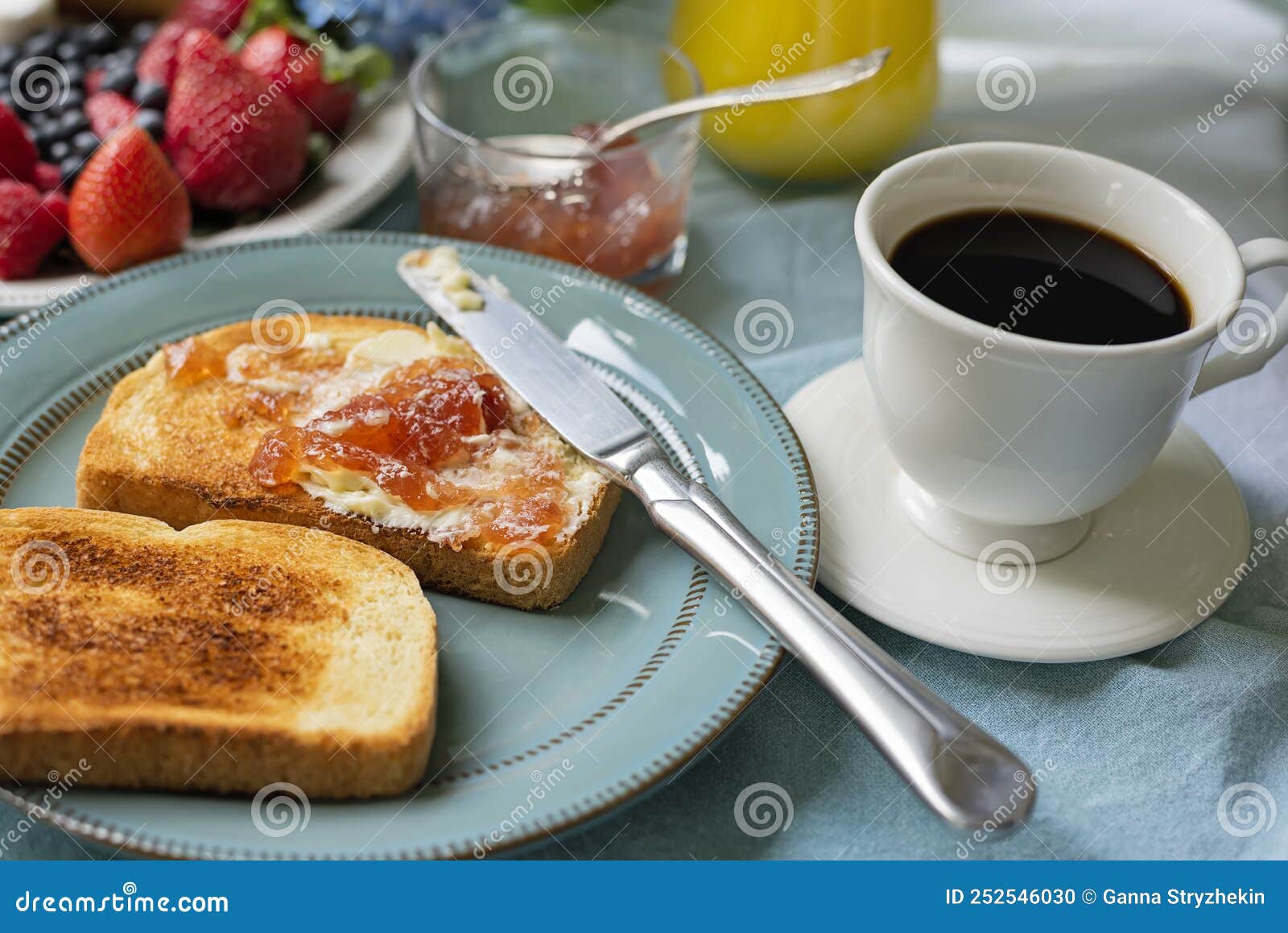 Cute Breakfast with Fruits and Coffee Stock Photo - Image of diet ...