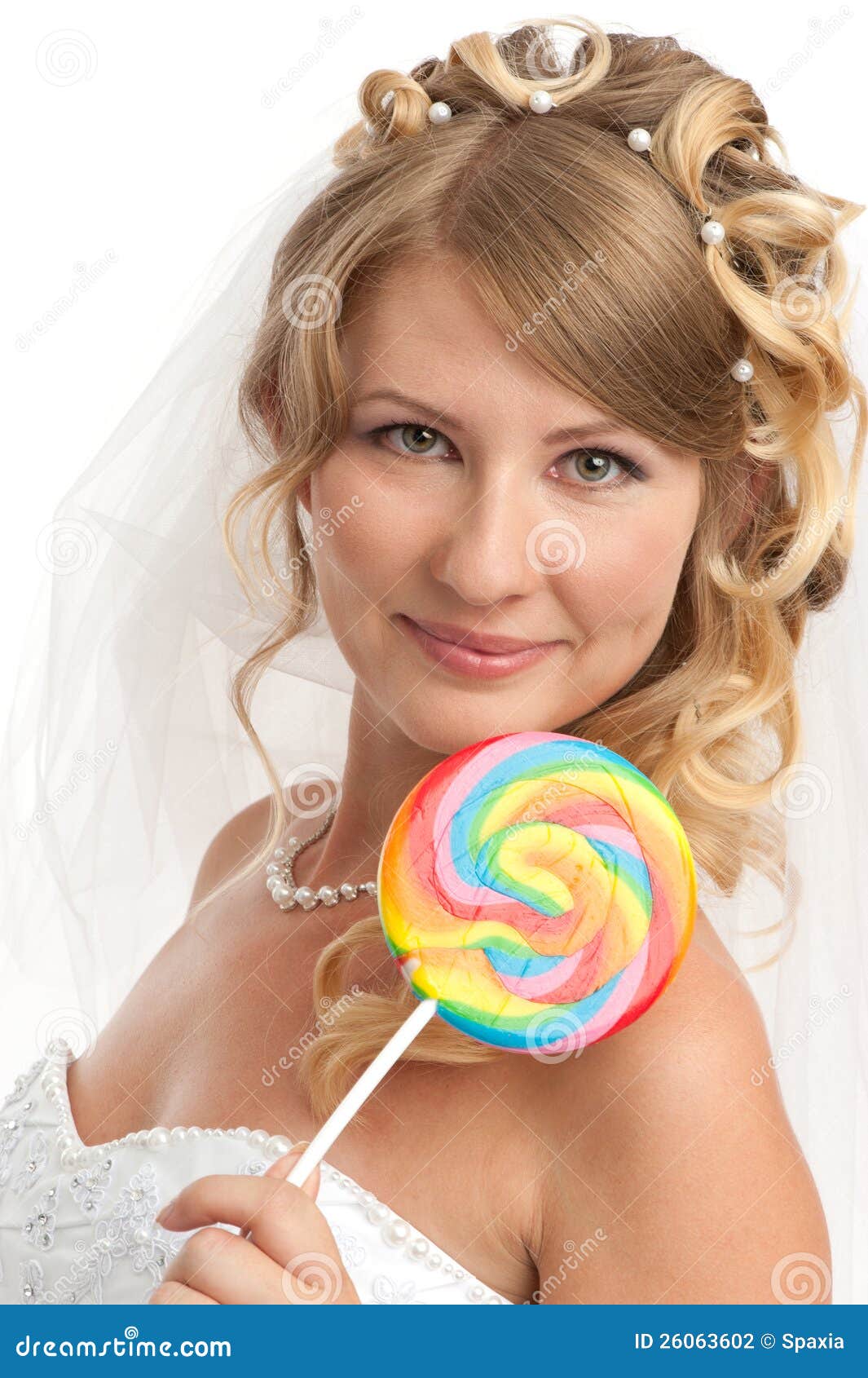 Cute bride stock photo. Image of fashion, veil, posing - 26063602