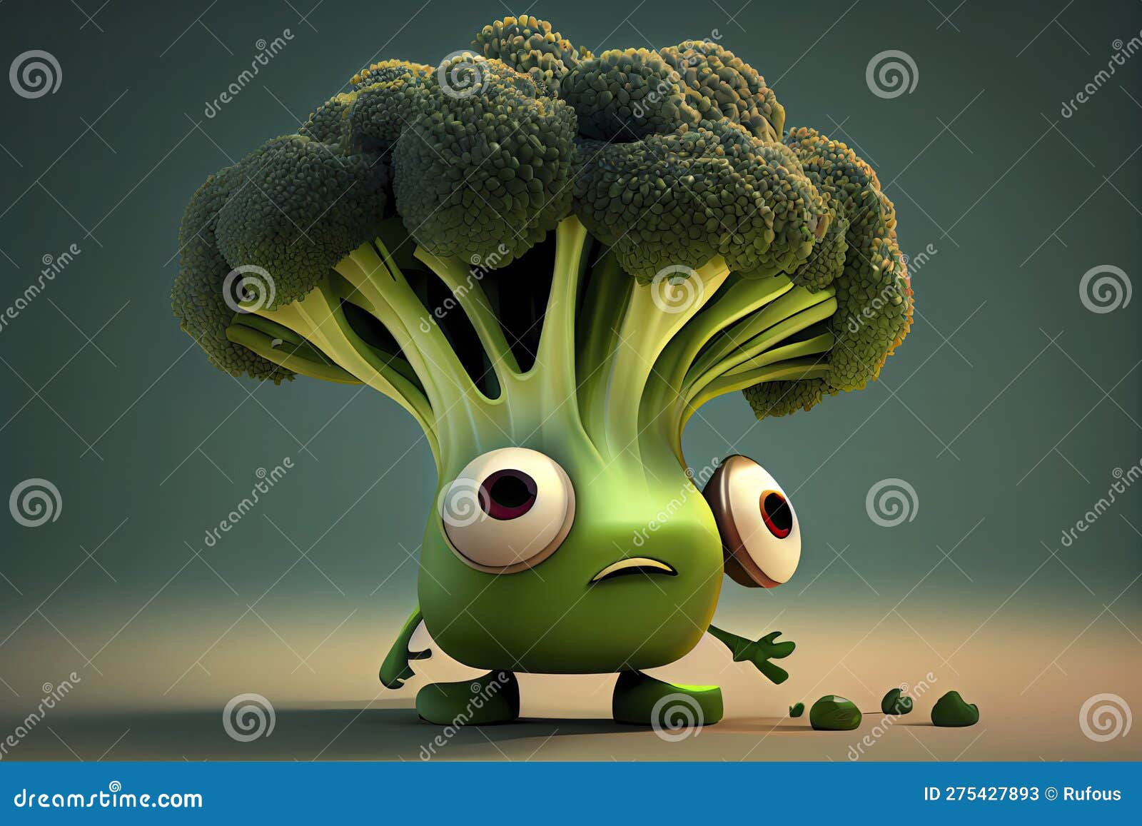 Cute Broccoli character stock illustration. Illustration of leaf ...