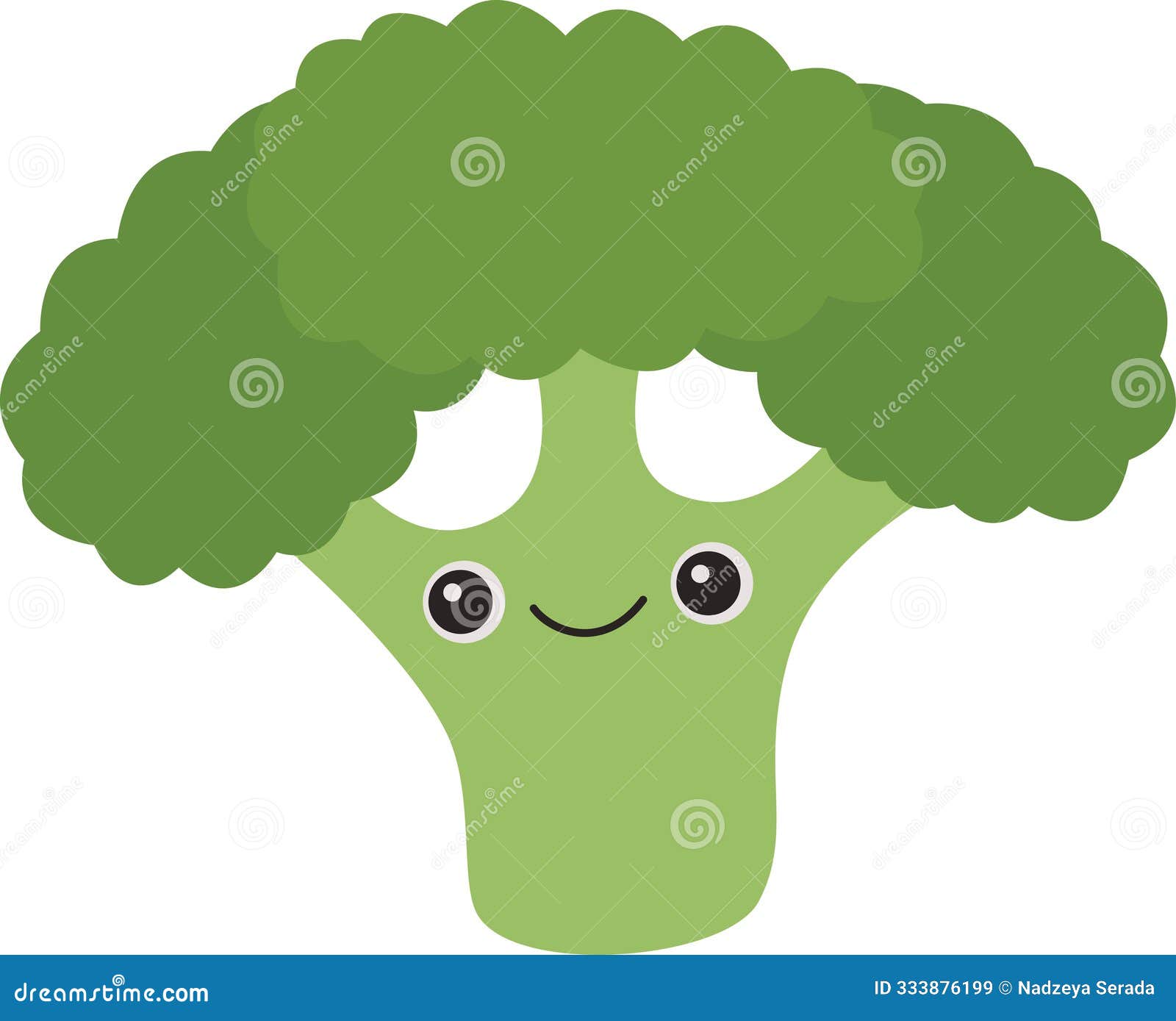 Cute Broccoli Cartoon Coloring Page Illustration Vector. For Kids ...