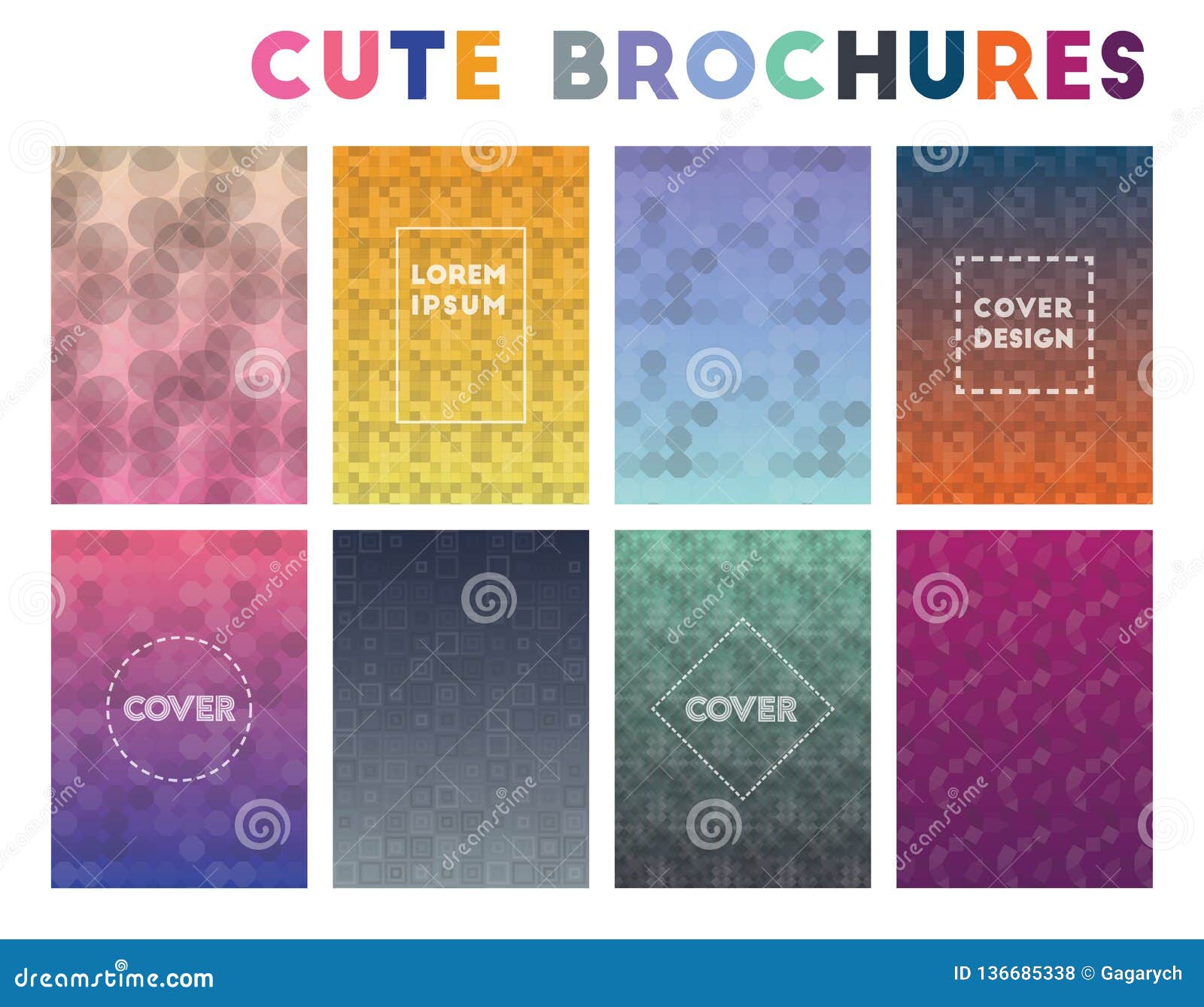 Cute Brochures. Admirable Geometric Patterns Stock Vector ...