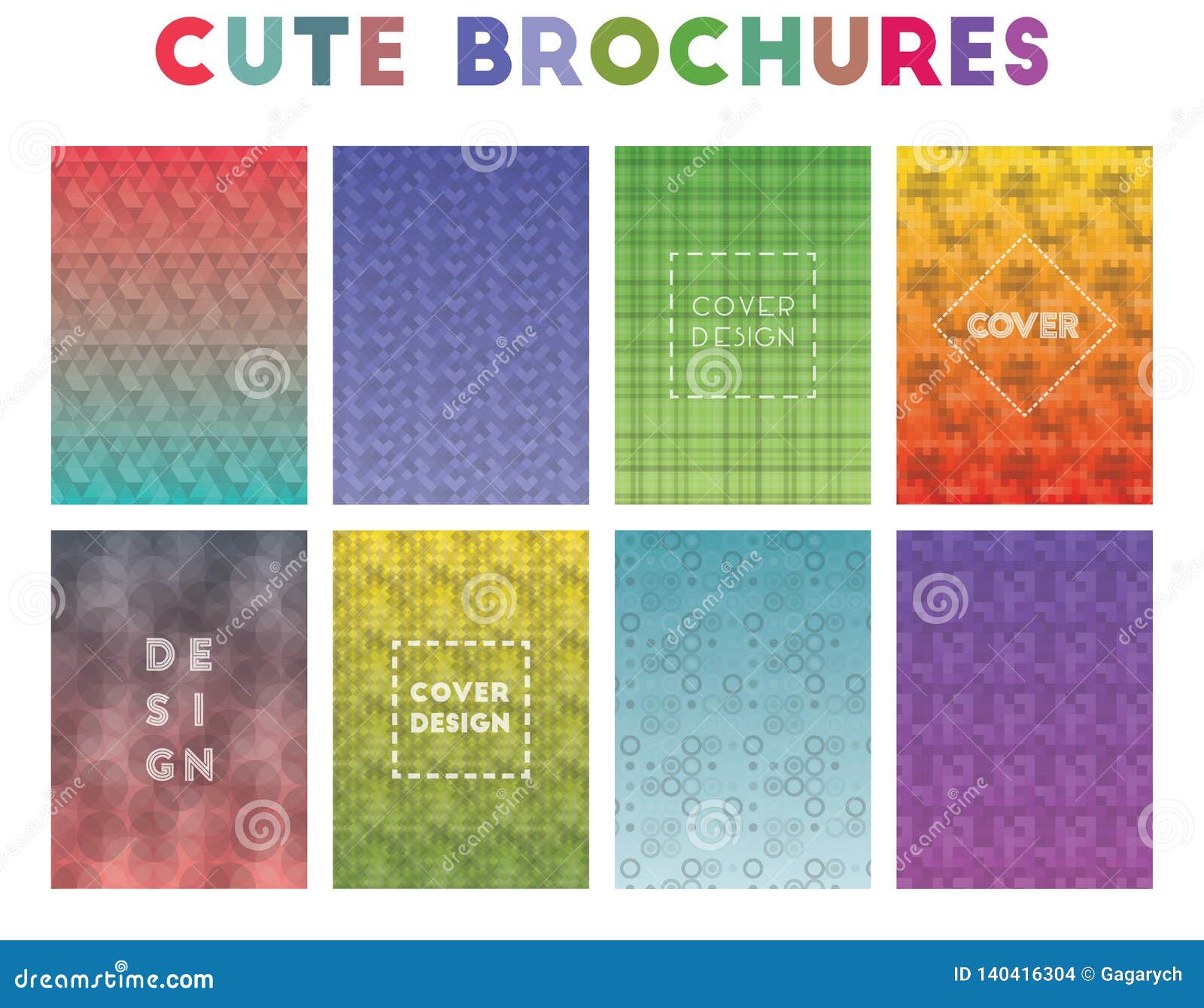 Cute Brochures. Alluring Geometric Patterns Stock Vector - Illustration ...
