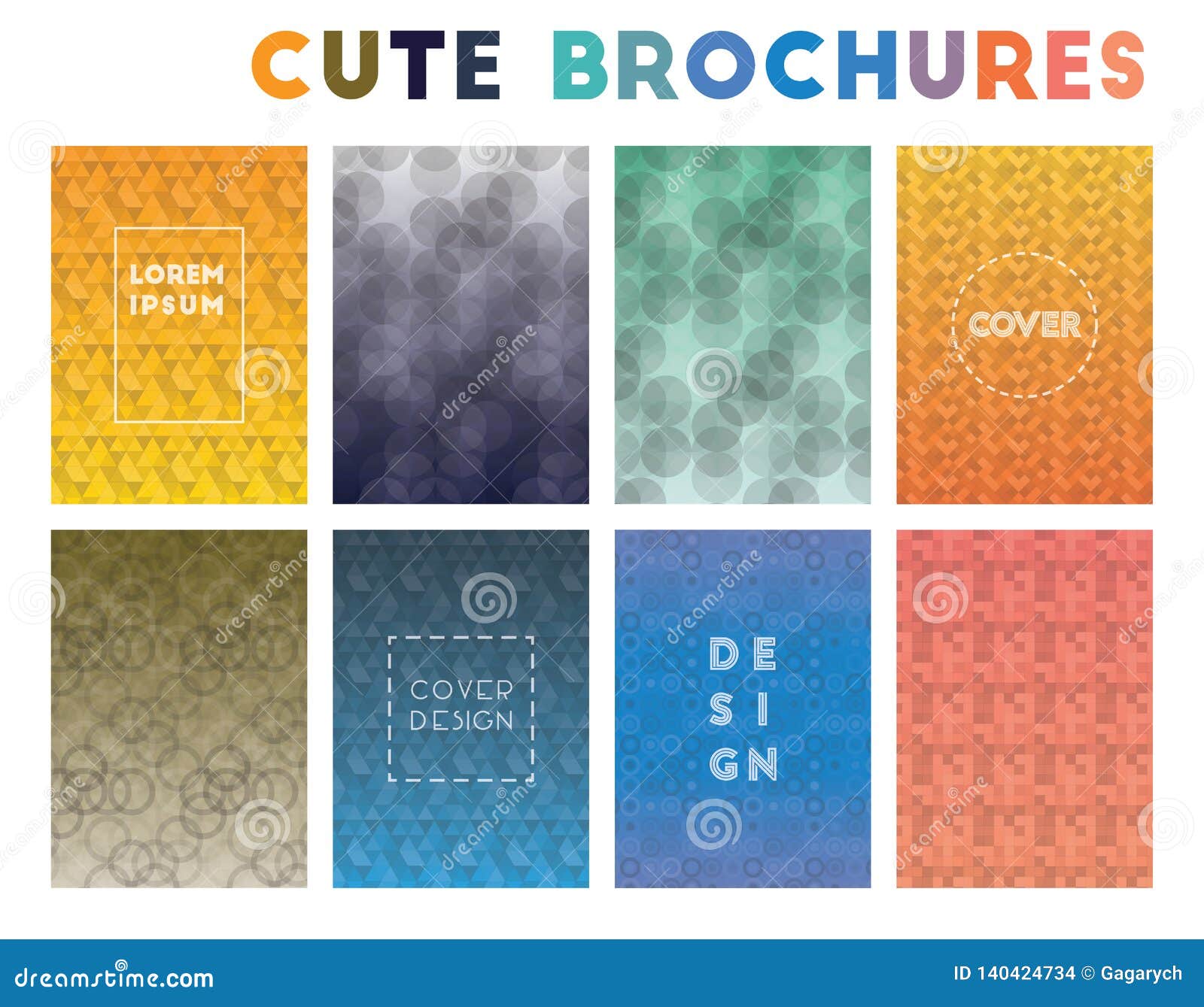 Cute Brochures. Alluring Geometric Patterns Stock Vector - Illustration ...