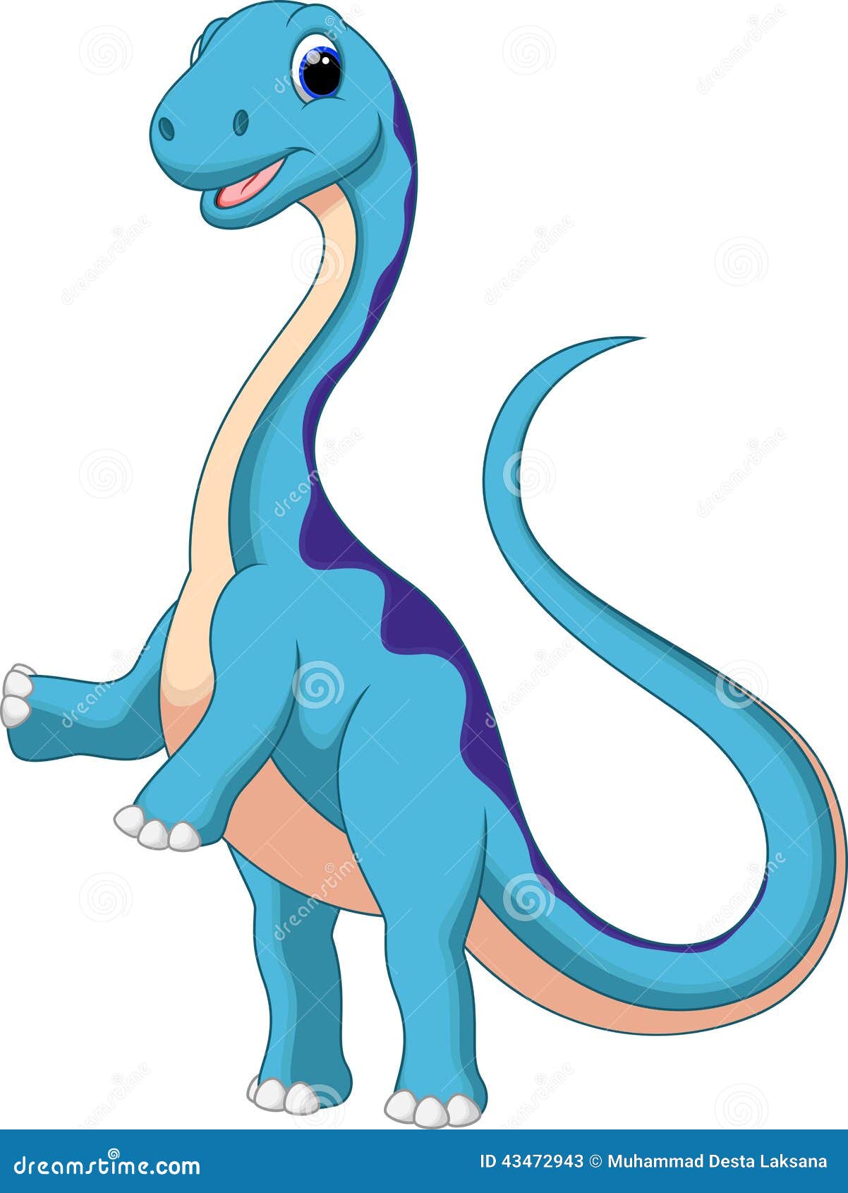 Cute brontosaurus cartoon stock illustration. Illustration of large ...