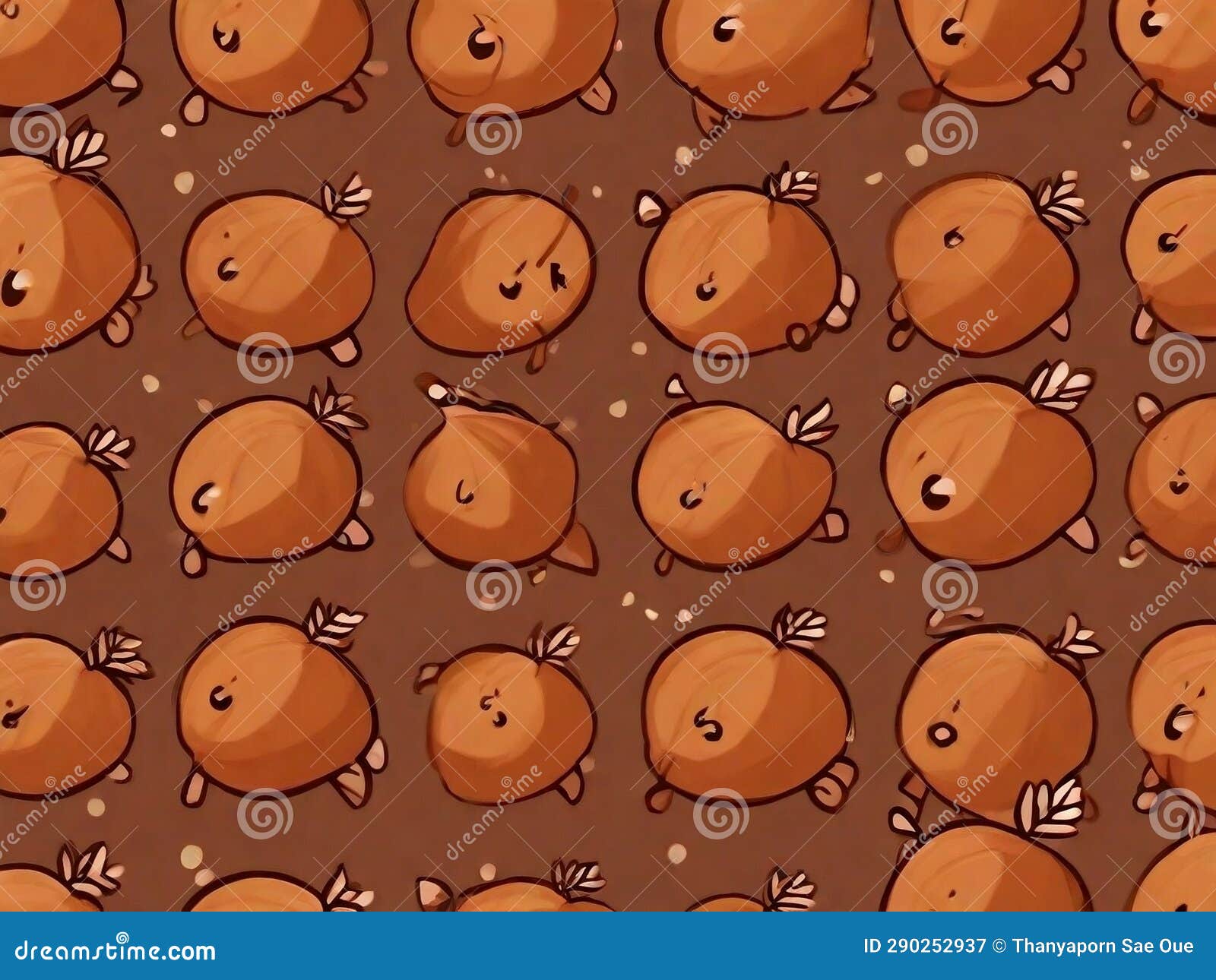 A Cute Brown Cartoon of a Chestnut Stock Illustration - Illustration of ...