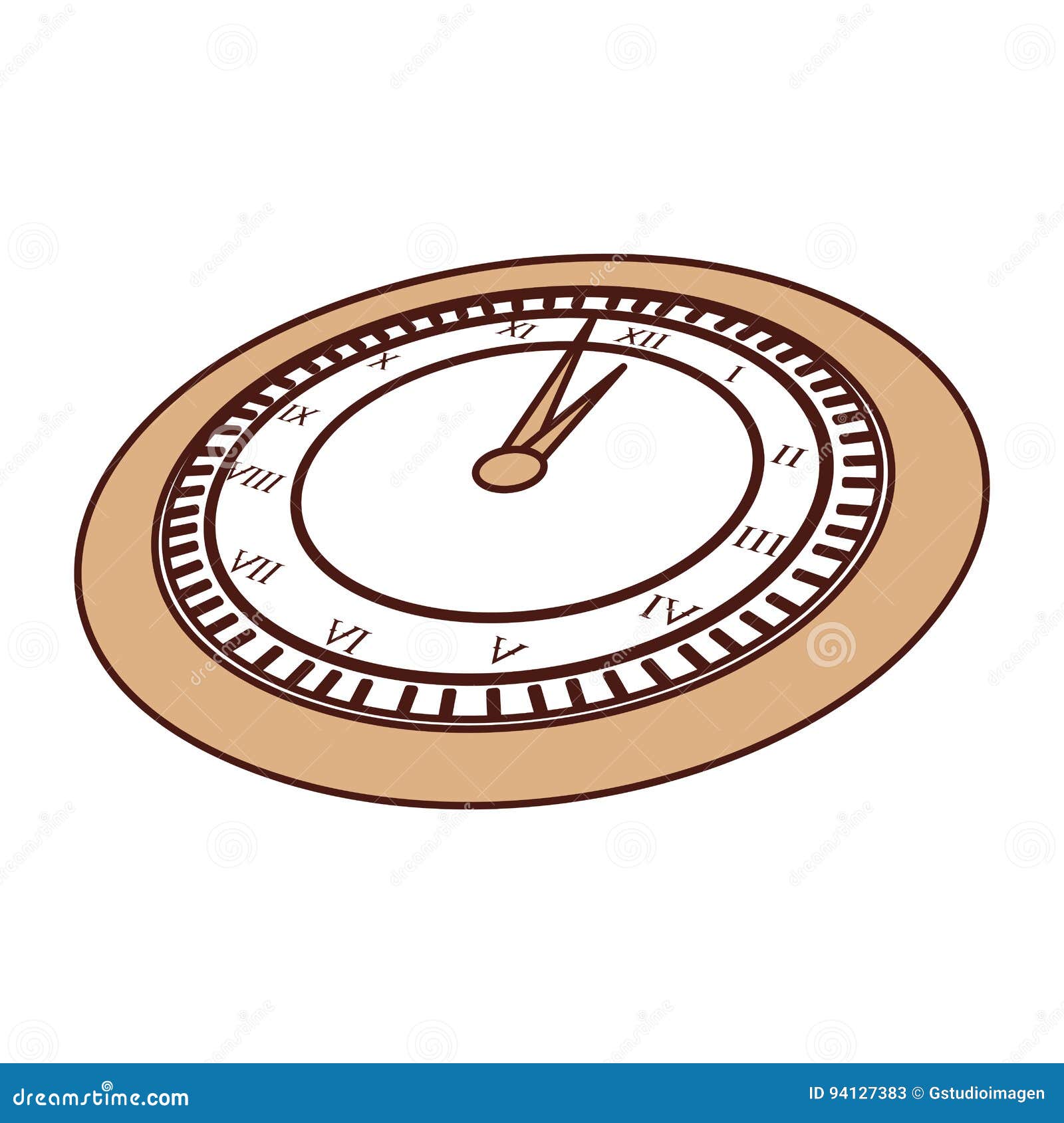 Cute brown clock cartoon stock vector. Illustration of icon - 94127383