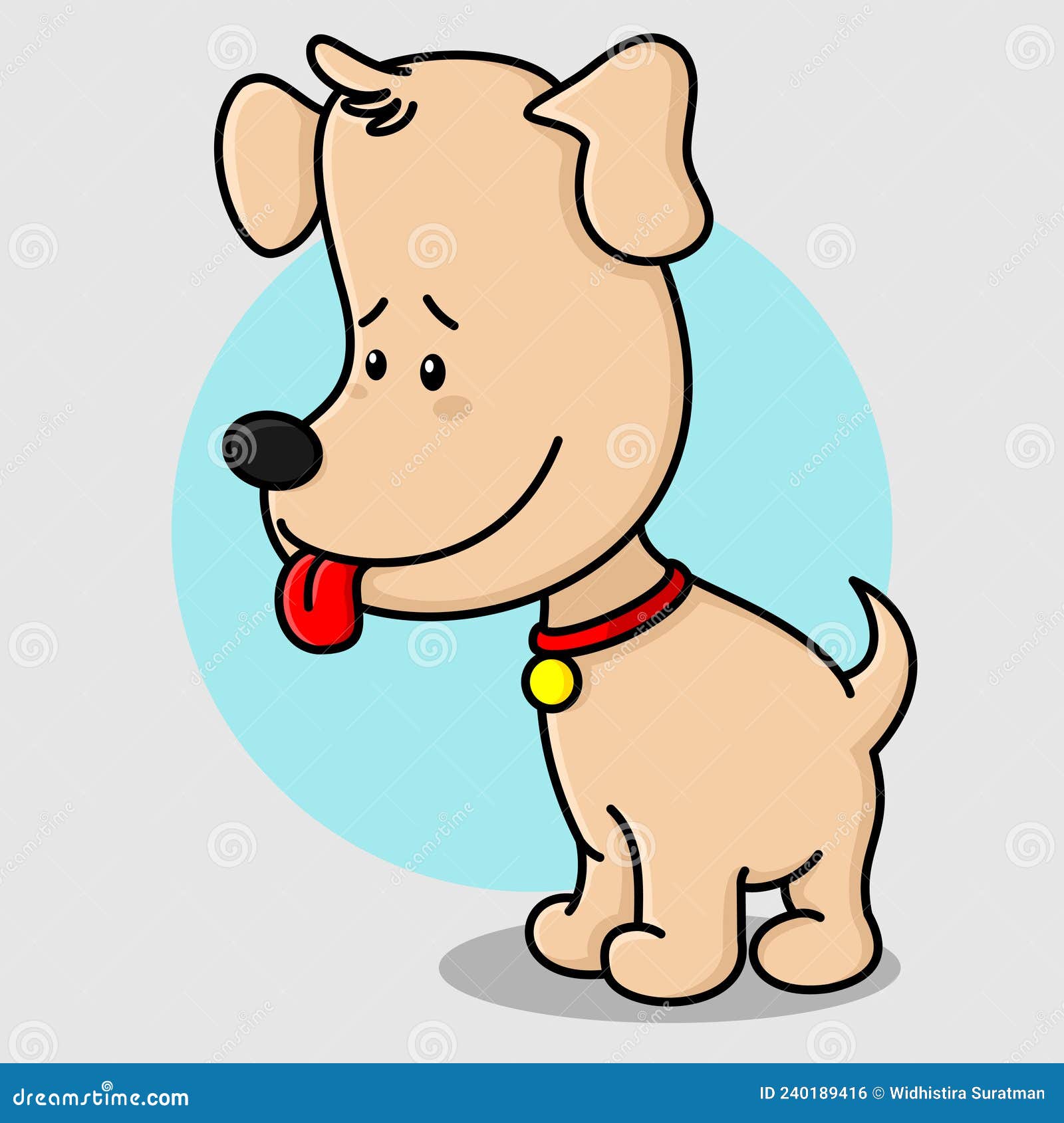 Cute Brown Dog Vector Illustration Stock Vector - Illustration of pets ...