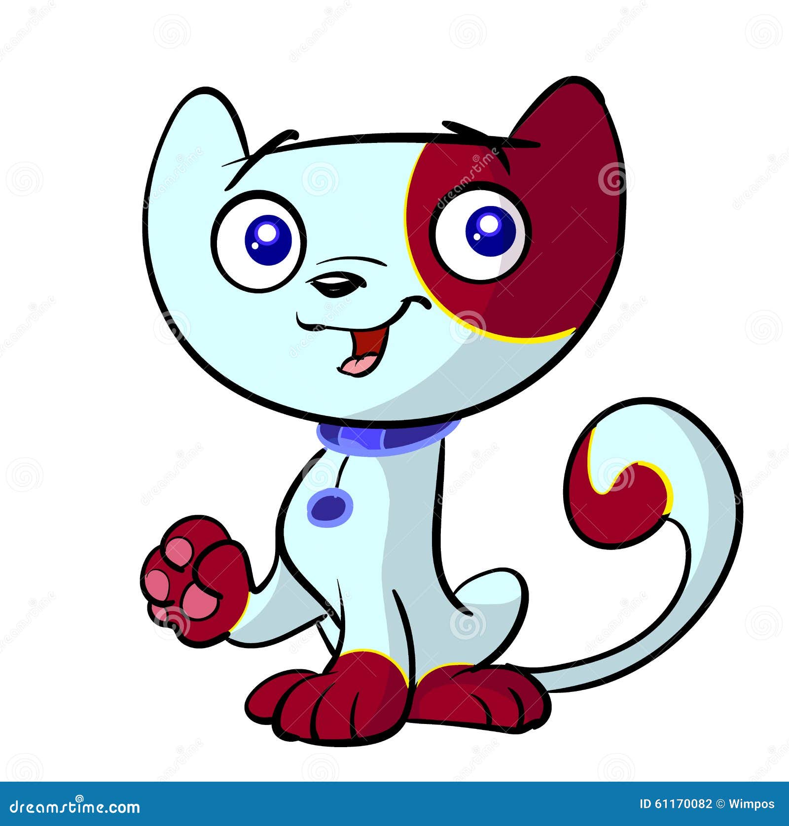 Cute brown spotted cat stock vector. Illustration of playing - 61170082