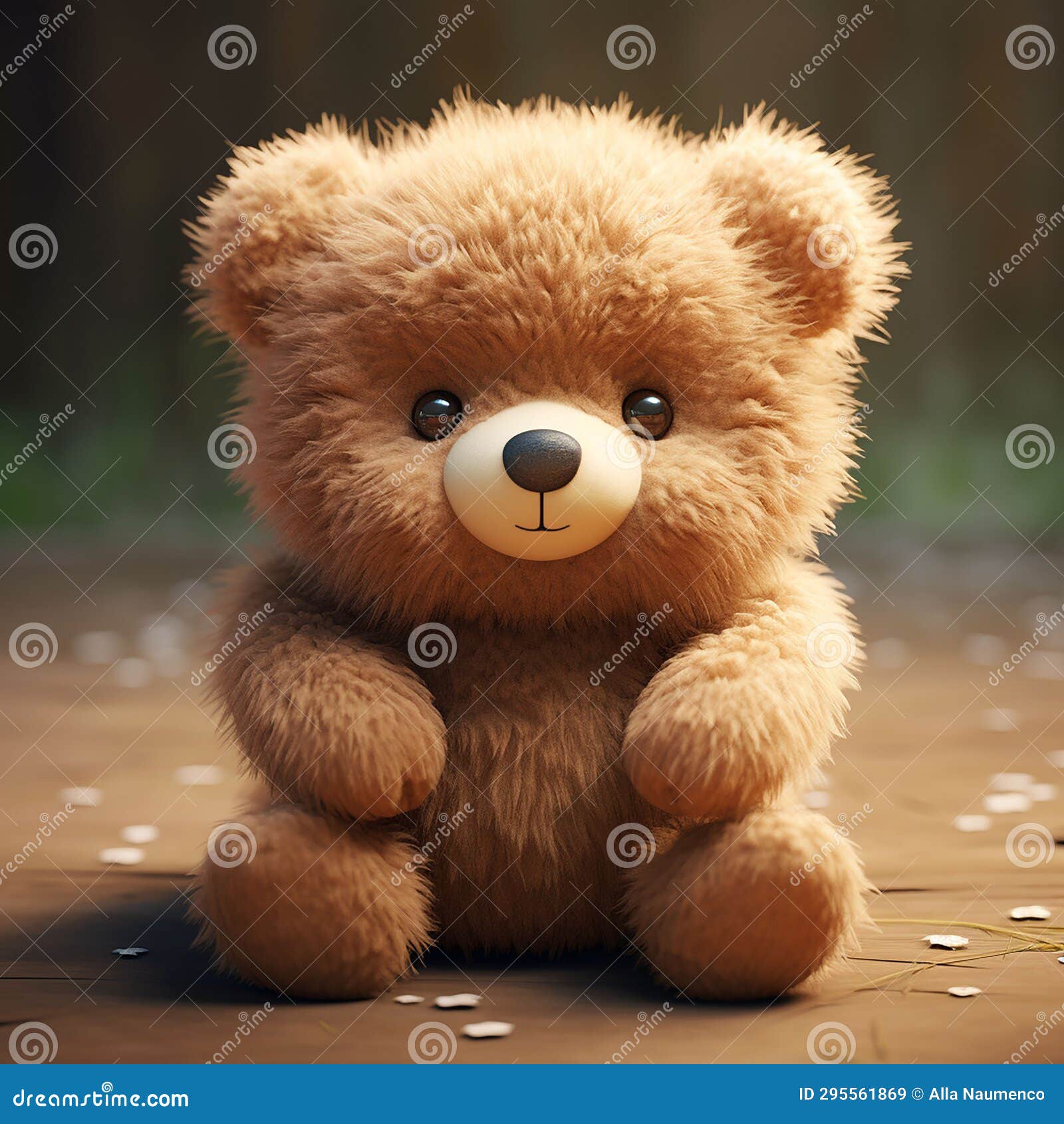 Cute Brown Teddy Bear on Dark Background Stock Illustration ...